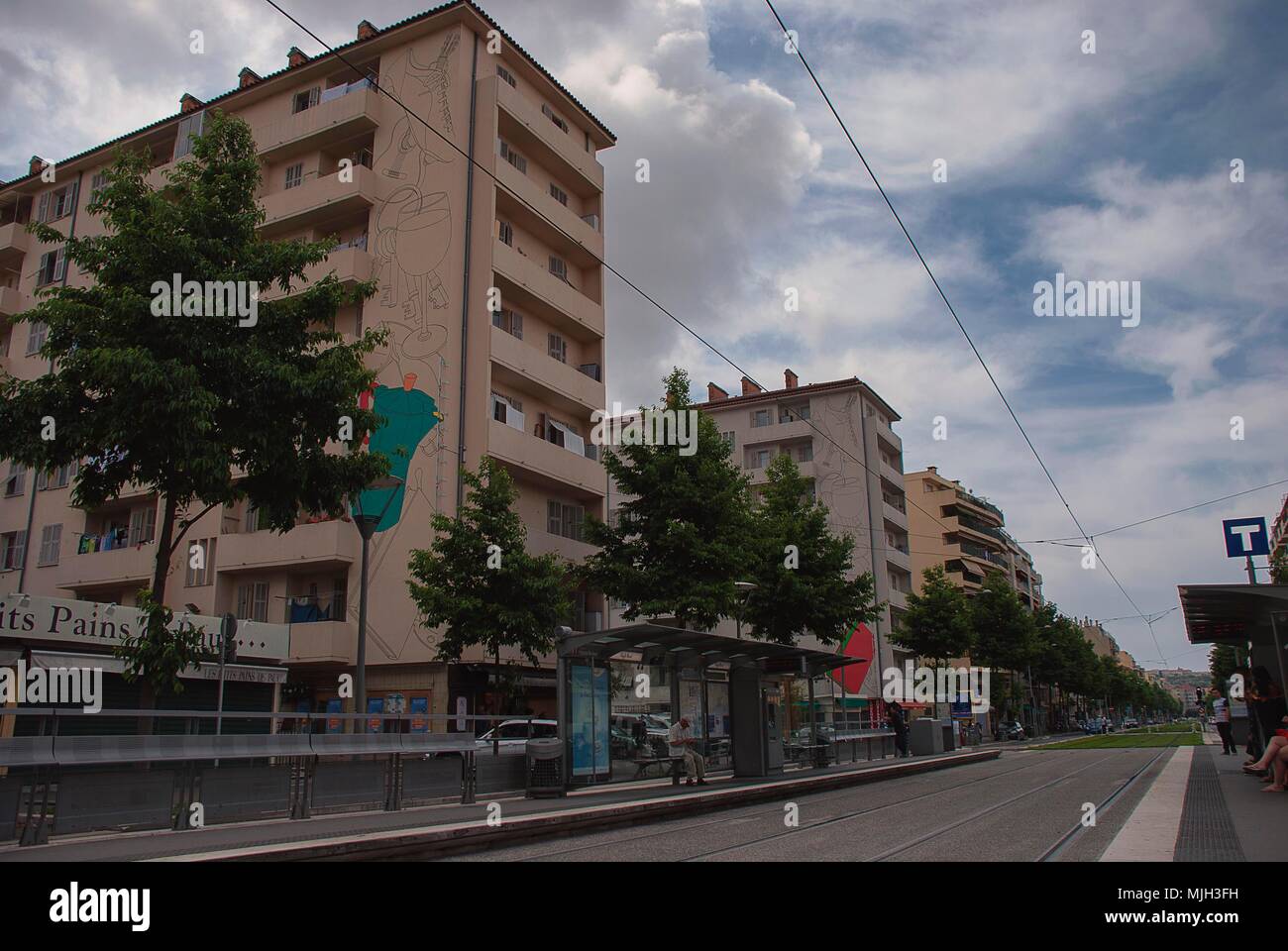 Virgile Barel Light Rail Station in Nice, France Stock Photo - Alamy