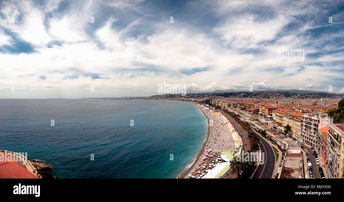 Panoramic view of the city of Nice in the French Riviera Stock Photo ...