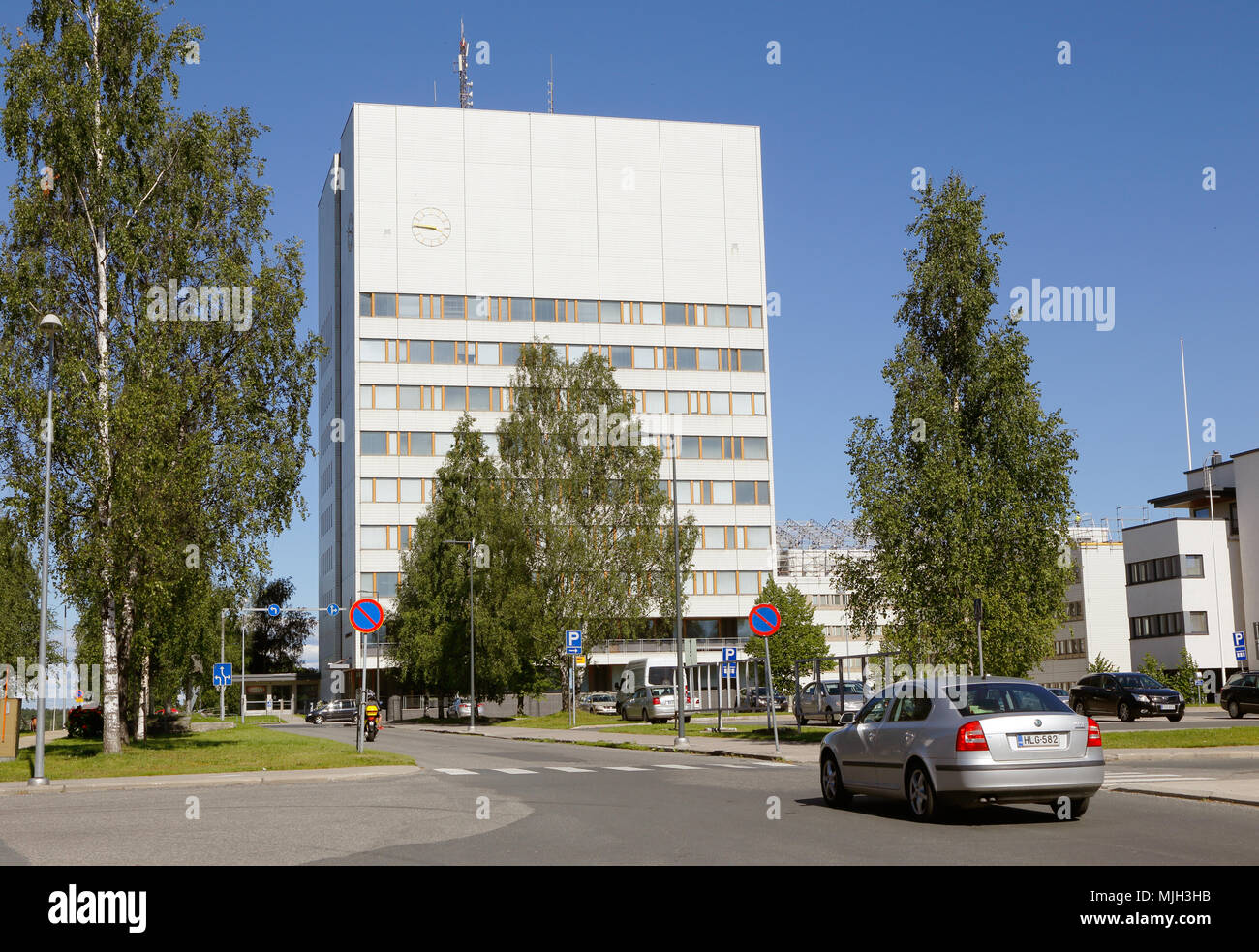 Kemi, Finland - July 20, 2016: The Kemi city hall building at the end ...