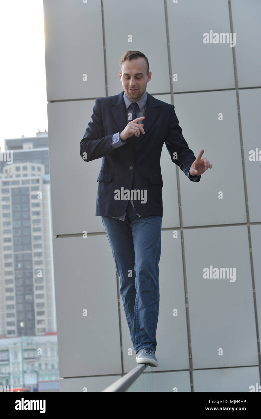 Man Jump Edge Building High Resolution Stock Photography and Images - Alamy