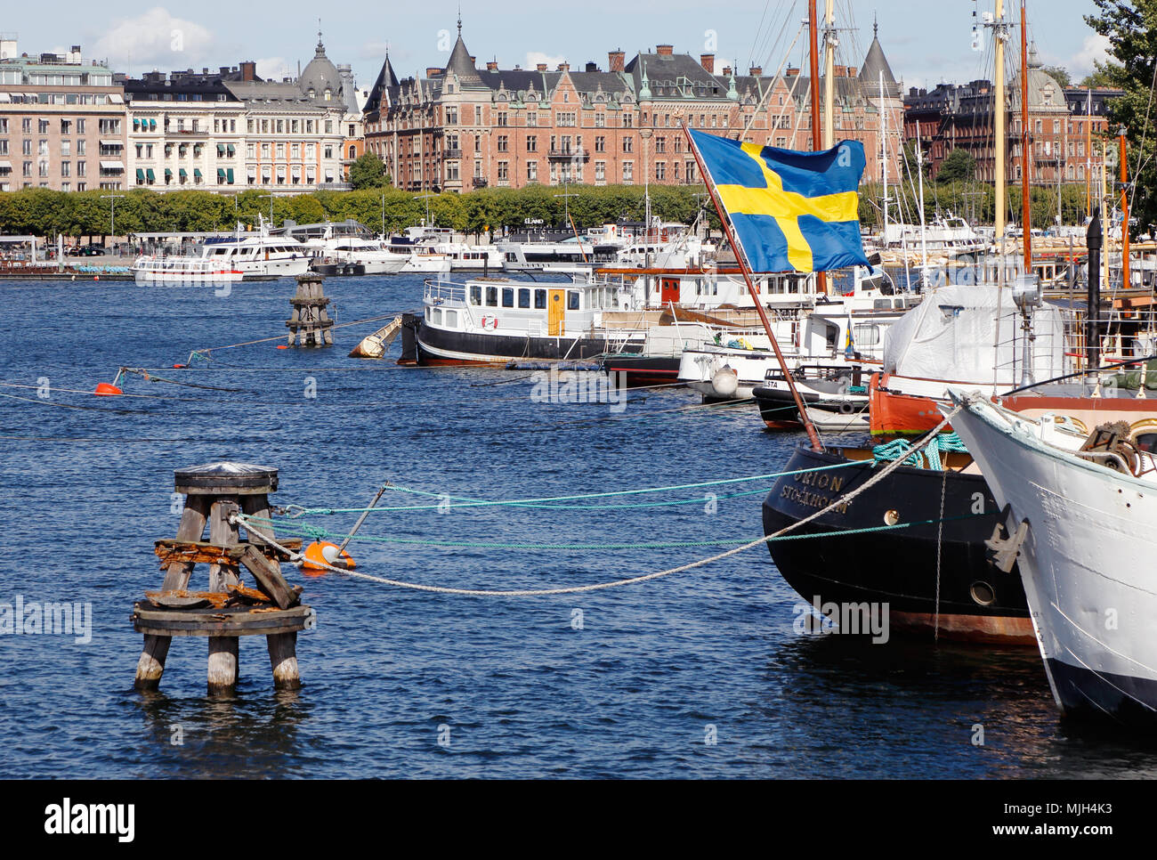 Stockholm, Sweden - August 30, 2016: Stockholm waterfront at Nybroviken ...