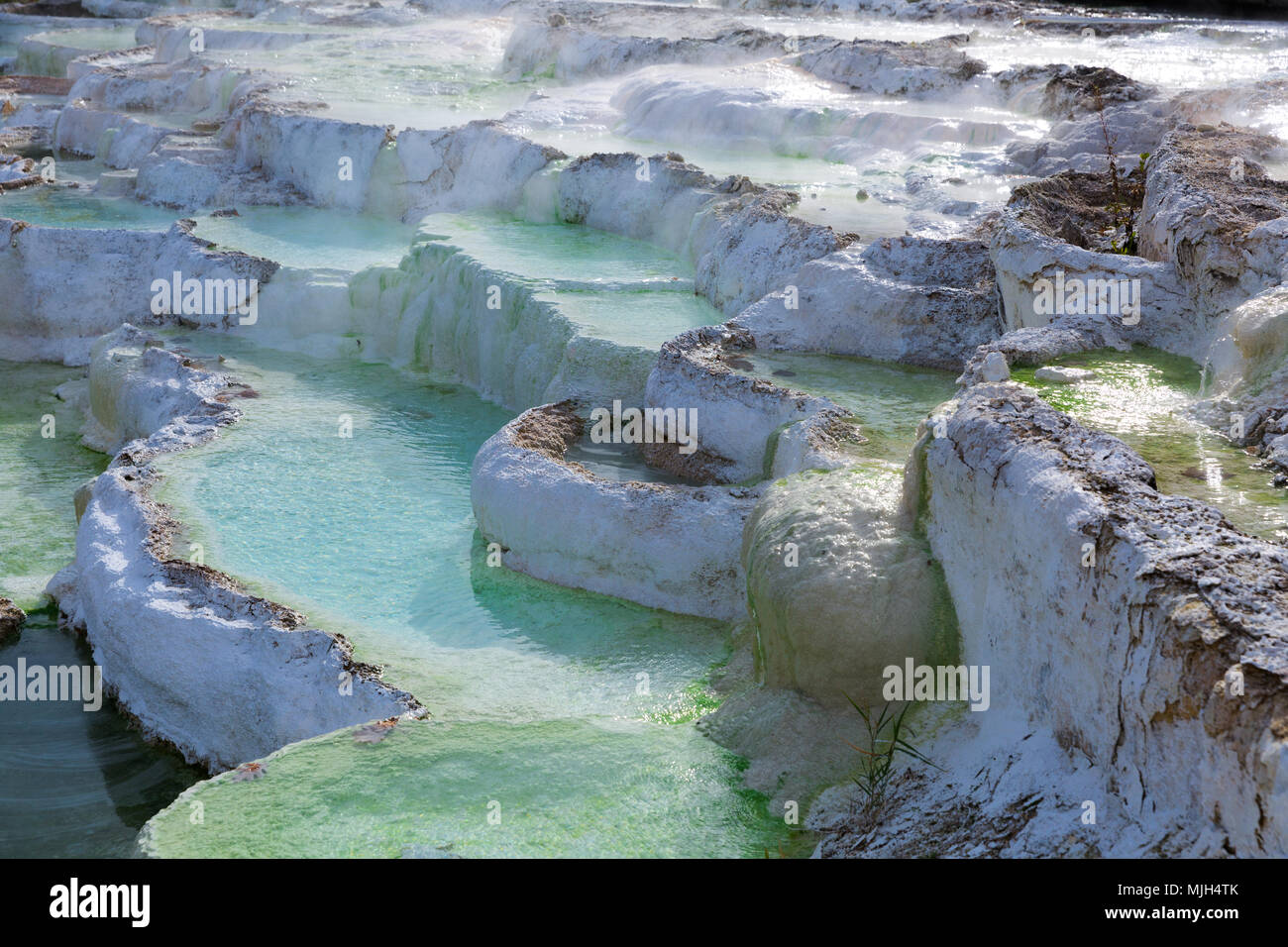 Thermal water in Egerszalok is colorful spa of Hungary outdoor Stock ...