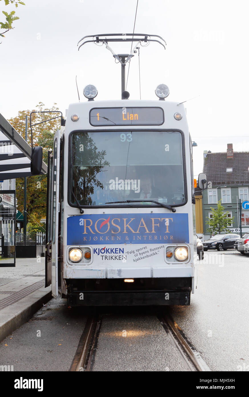 Tram in street in trondheim hi-res stock photography and images - Alamy