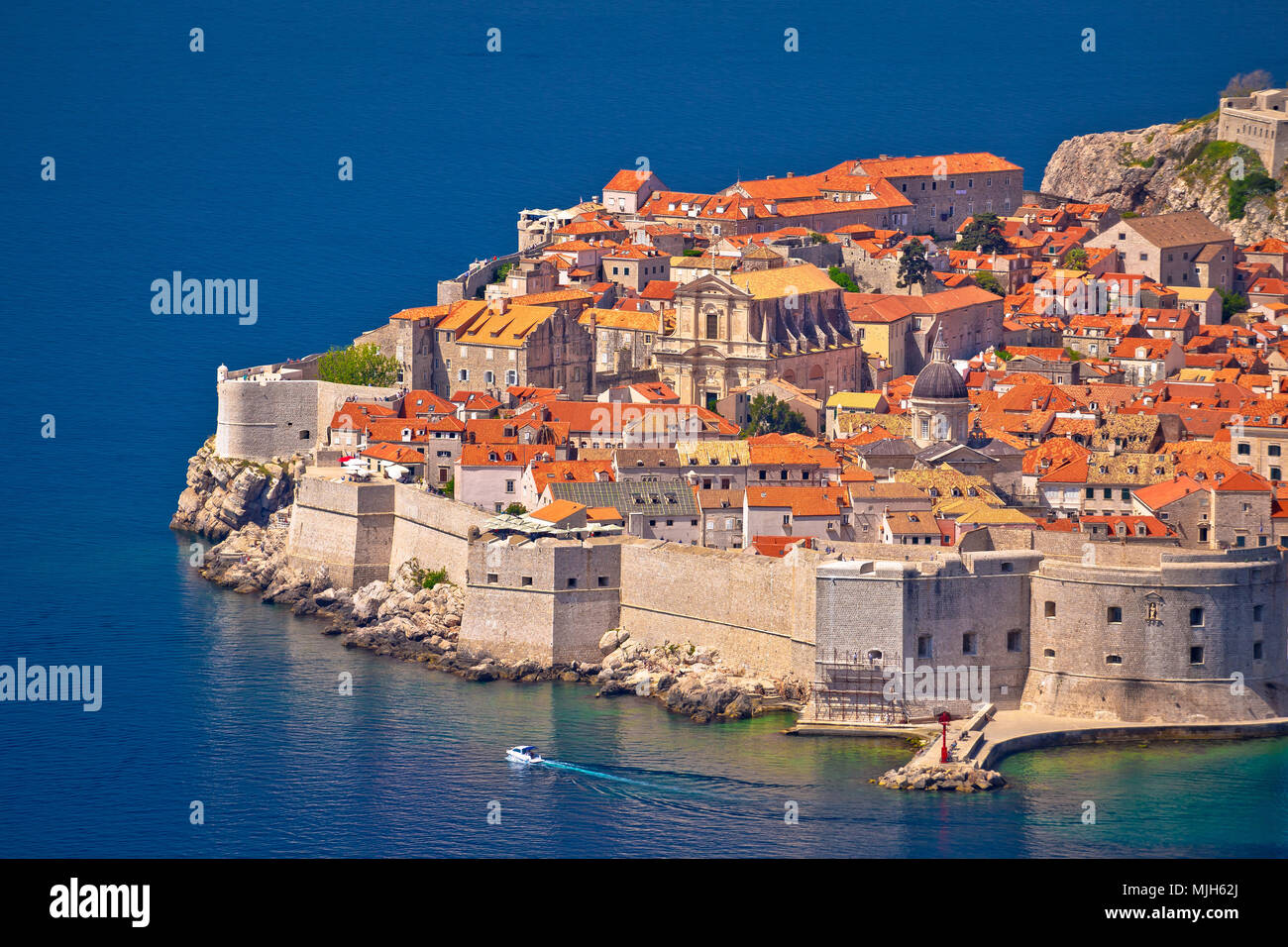 Town of Dubrovnik UNESCO world heritage site view, Dalmatia region of ...
