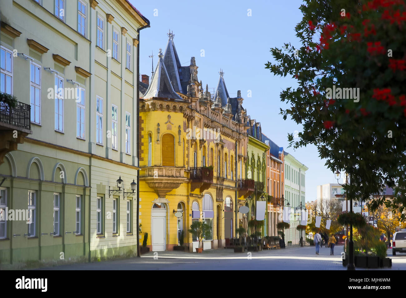 Old buildings in the center of Kaposvar, Southern Transdanubia, Hungary ...
