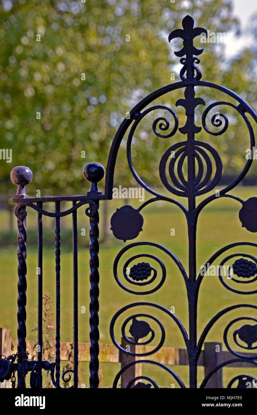 wrought iron garden gate Stock Photo - Alamy