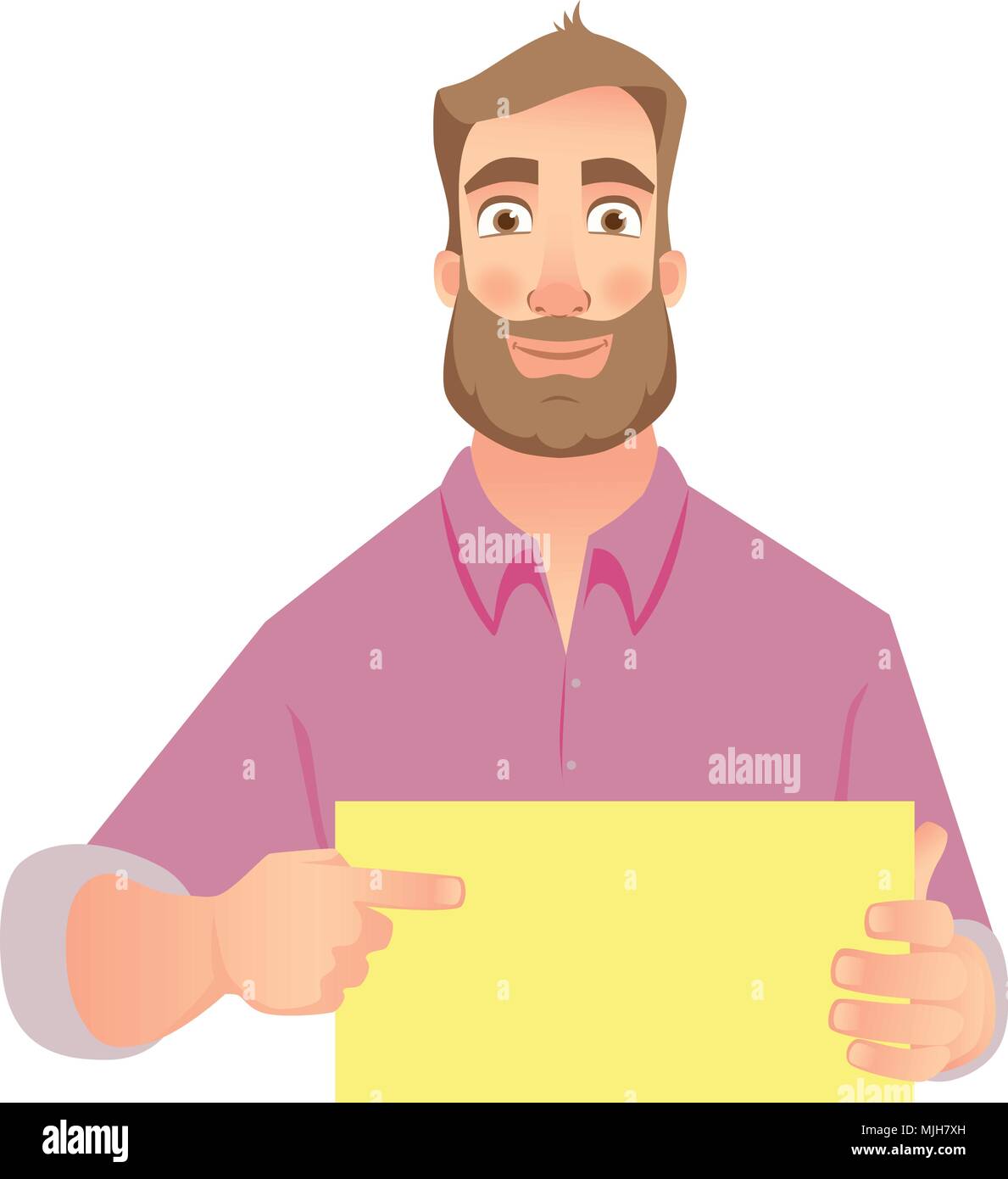 Smiling man holding card Stock Vector Images - Alamy