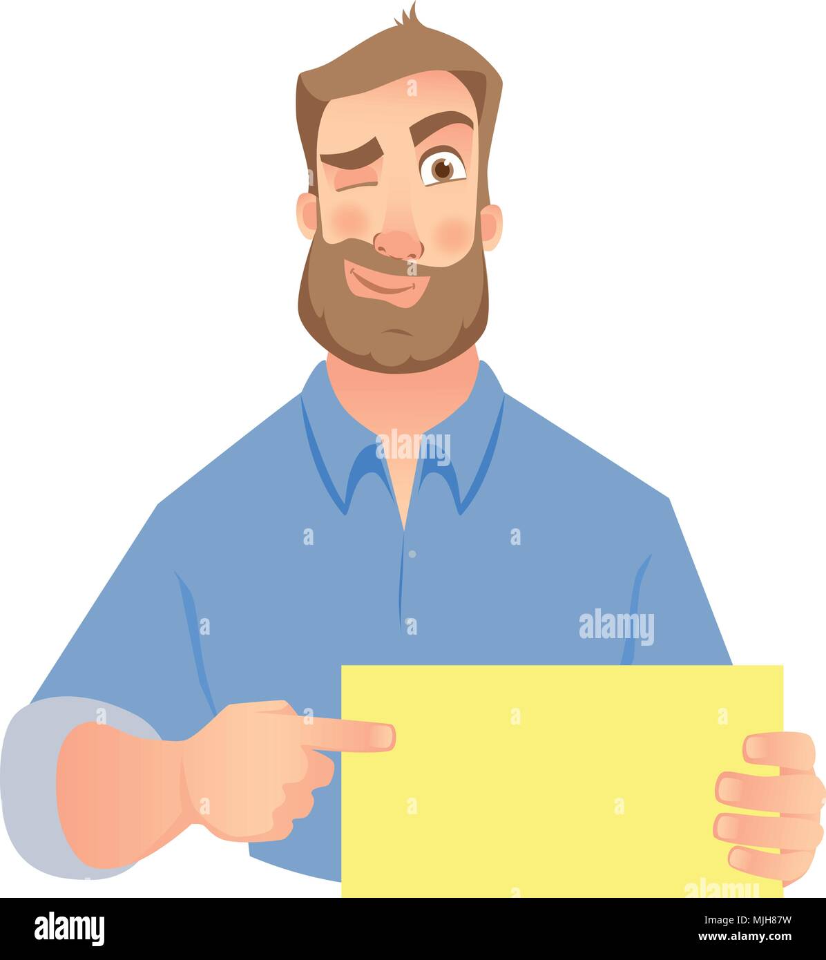 Man beard holding white Stock Vector Images - Alamy