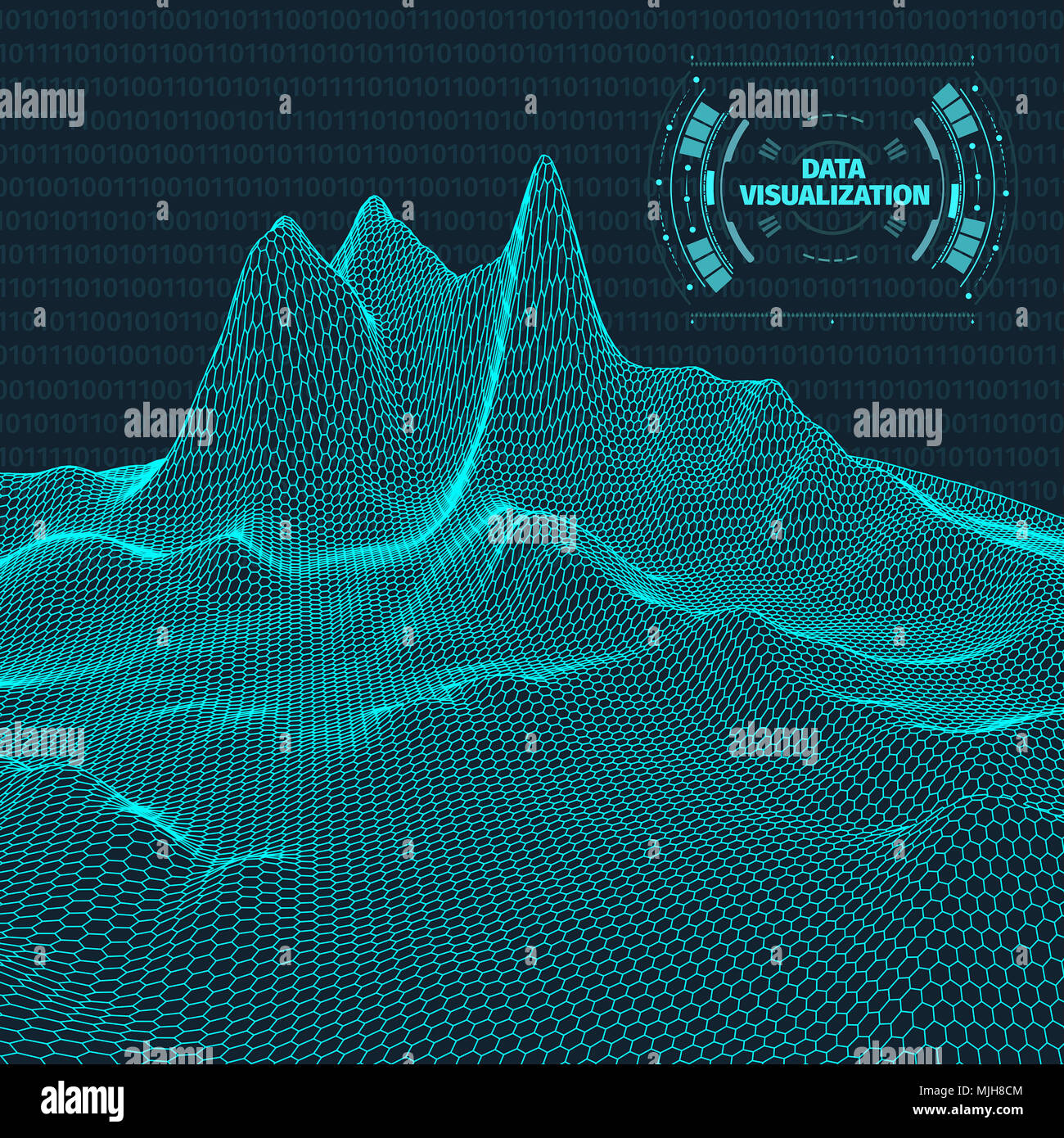 Data Visualization Background Futuristic Design Hud Element Binary Code Coding And