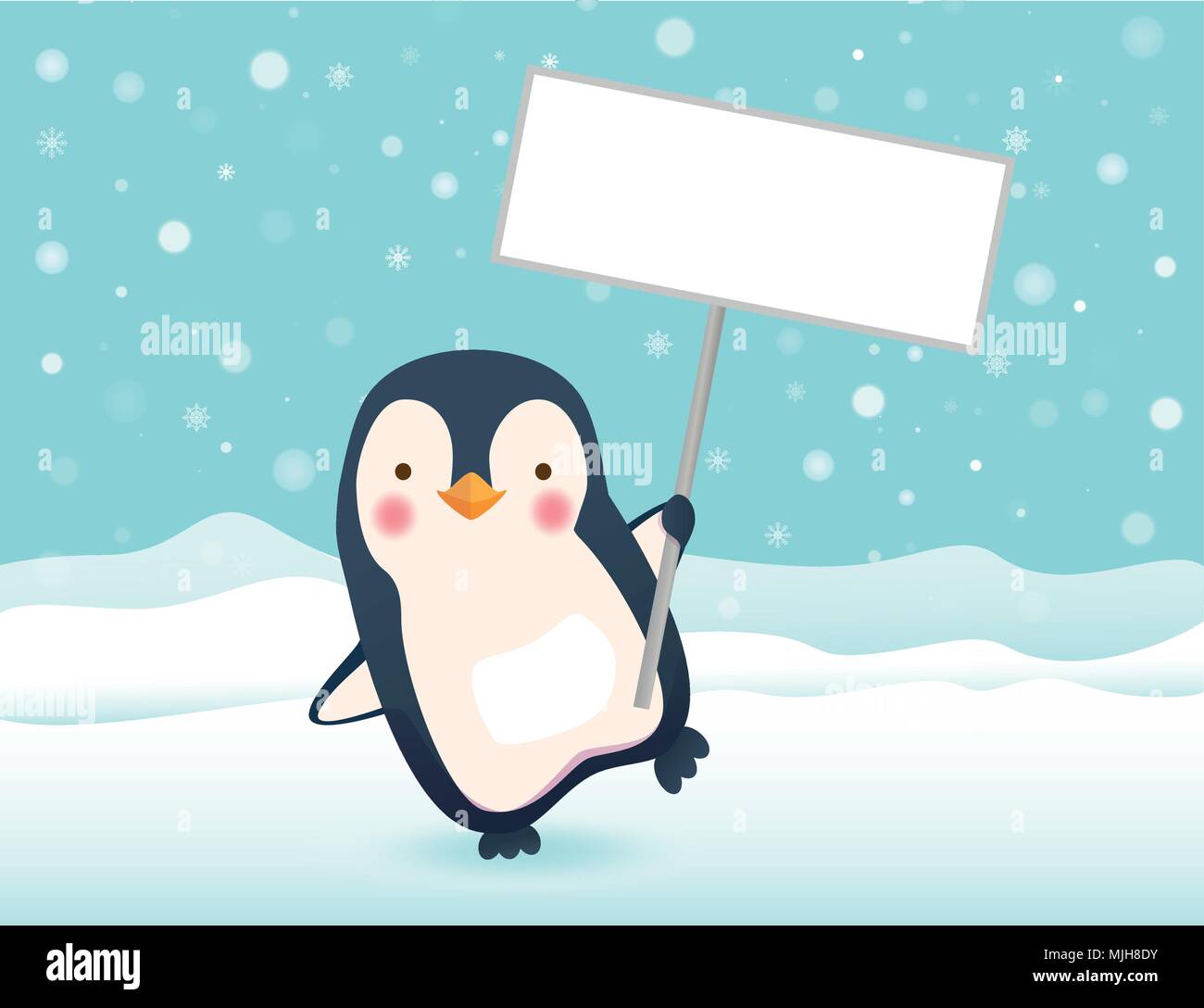 penguin holding sign Stock Vector Image & Art - Alamy