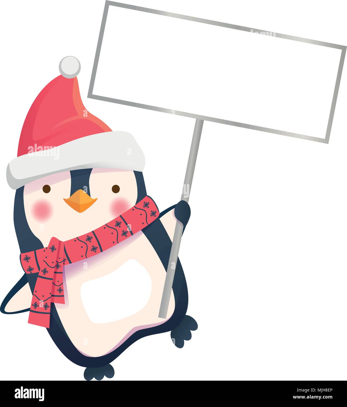 penguin holding sign Stock Vector Image & Art - Alamy