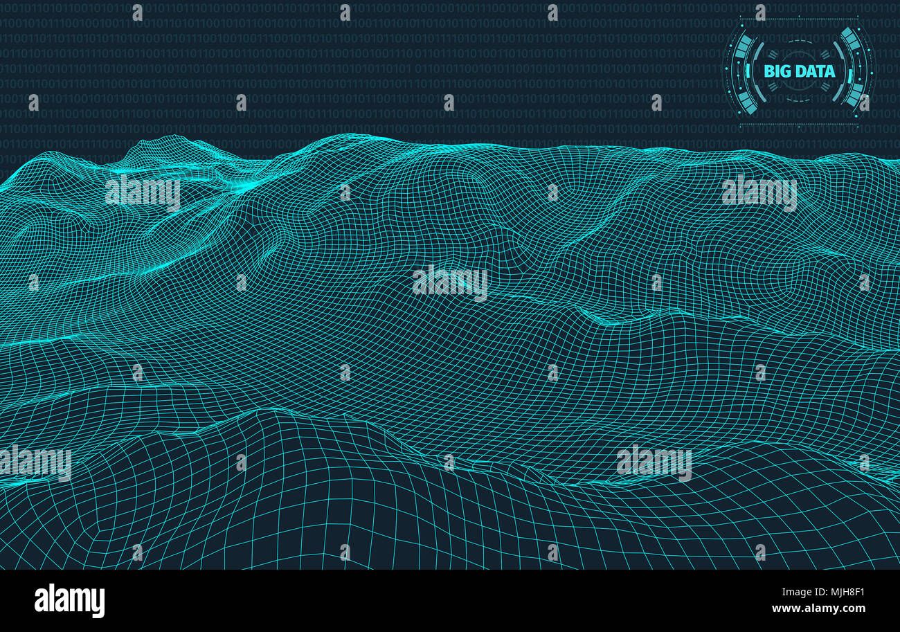 Computer generated binary code landscape on black background . Big Data . Binary Code Stock ...