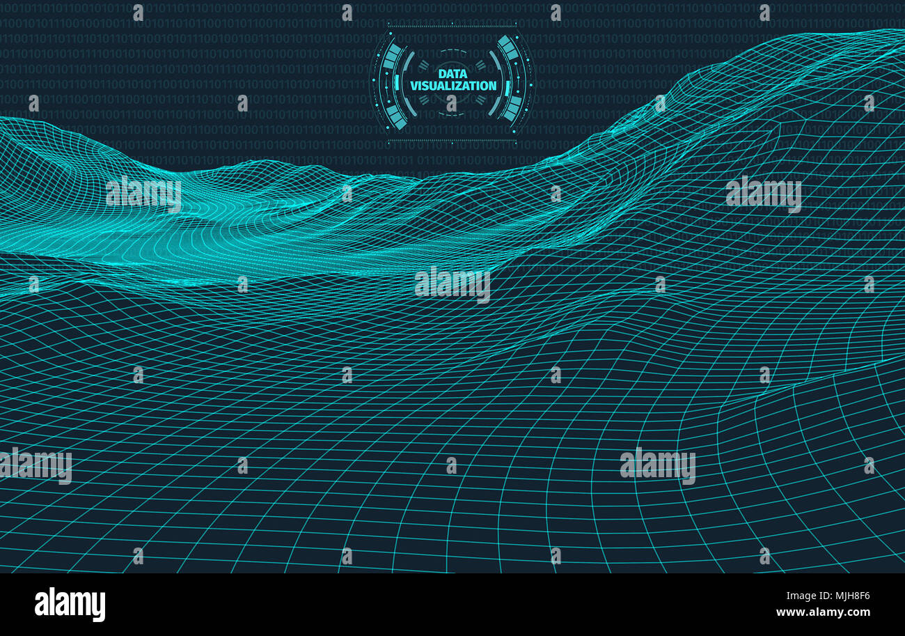 Data Visualization Background Futuristic Design Hud Element Binary Code Coding And