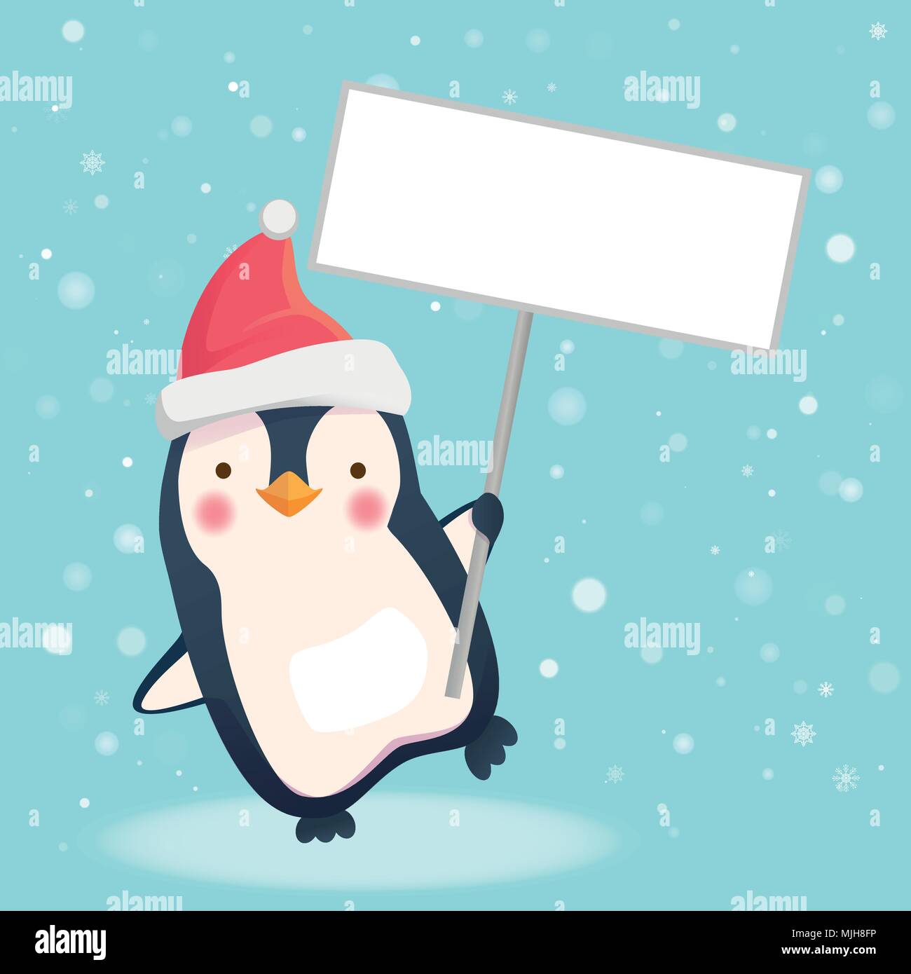 penguin holding sign Stock Vector Image & Art - Alamy