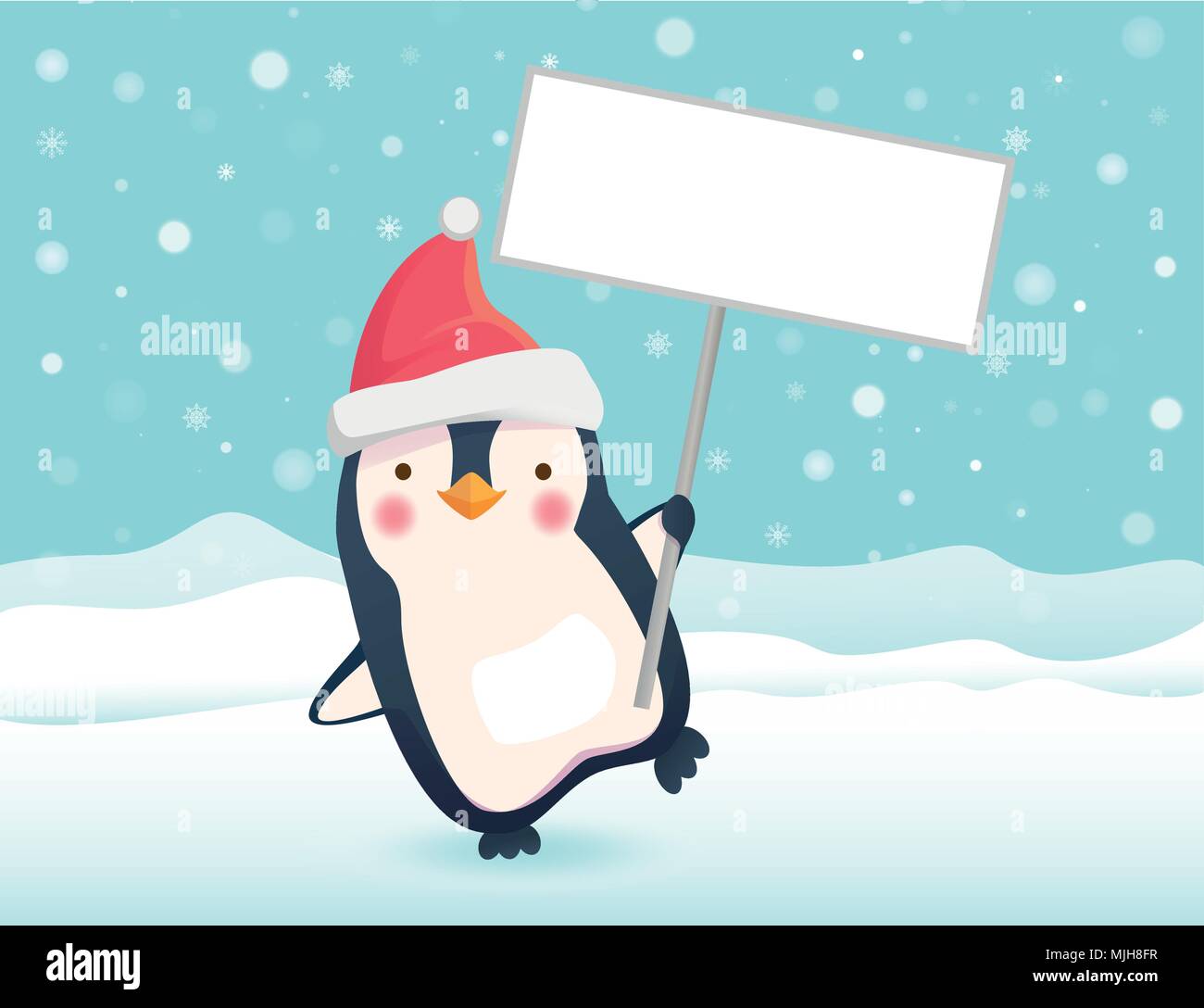 penguin holding sign Stock Vector Image & Art - Alamy