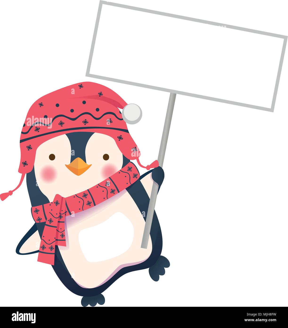penguin holding sign Stock Vector Image & Art - Alamy