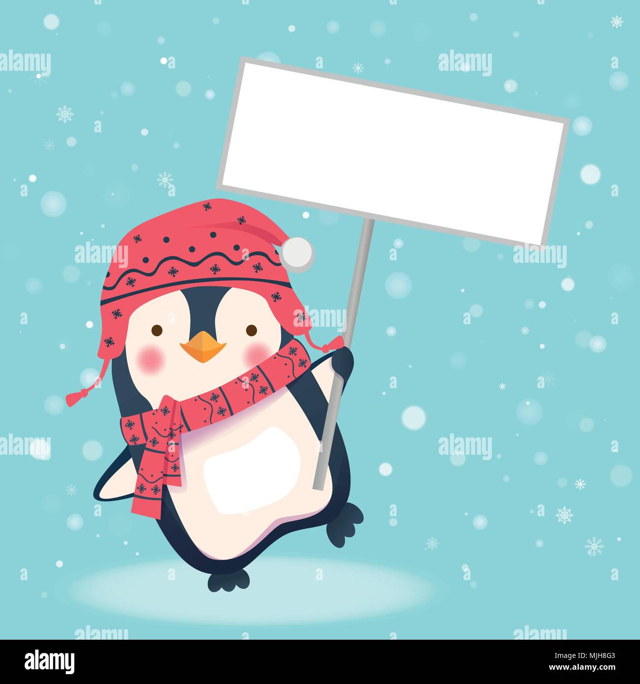 penguin holding sign Stock Vector Image & Art - Alamy
