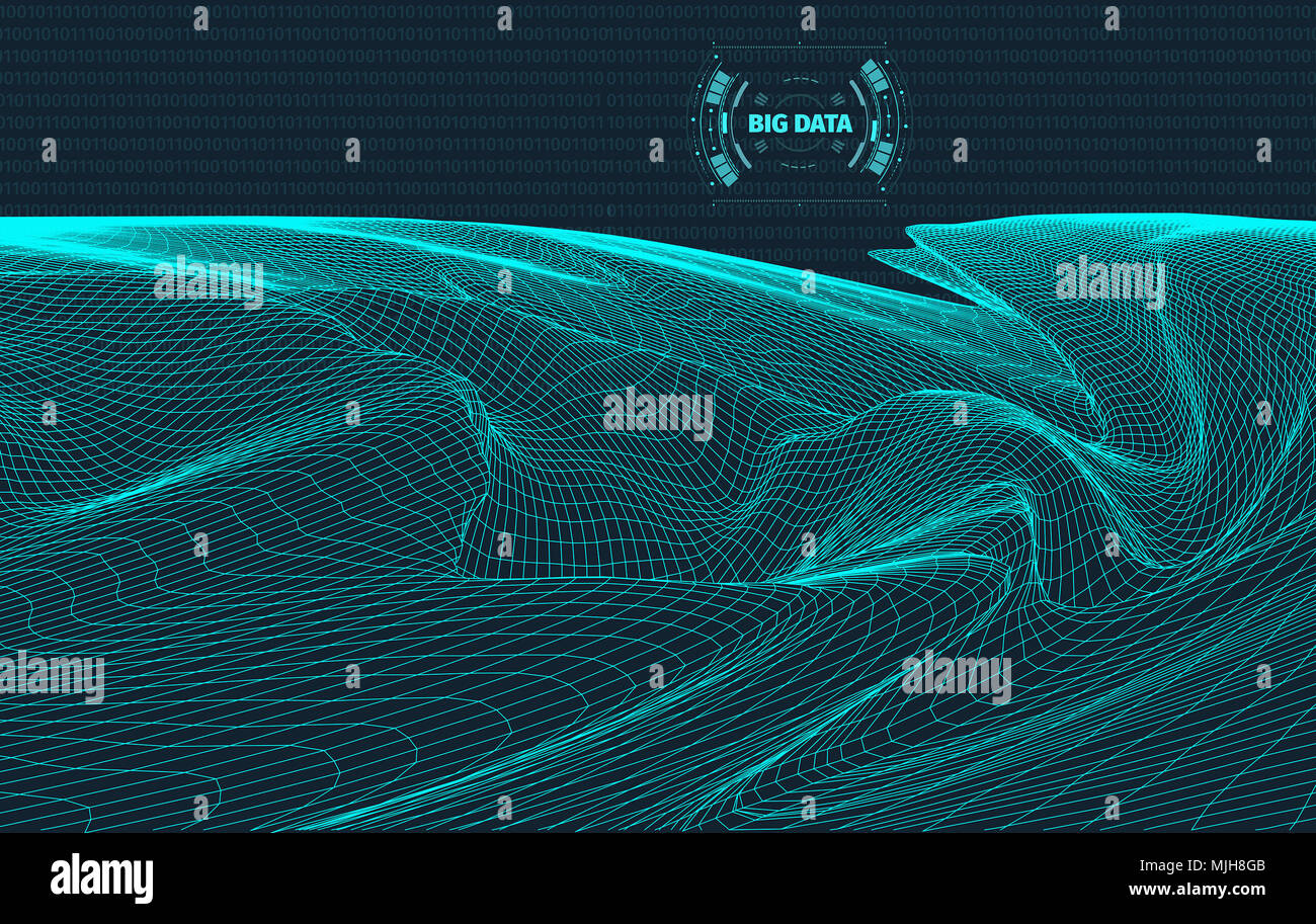 Computer generated binary code landscape on black background . Big Data . Binary Code Stock ...