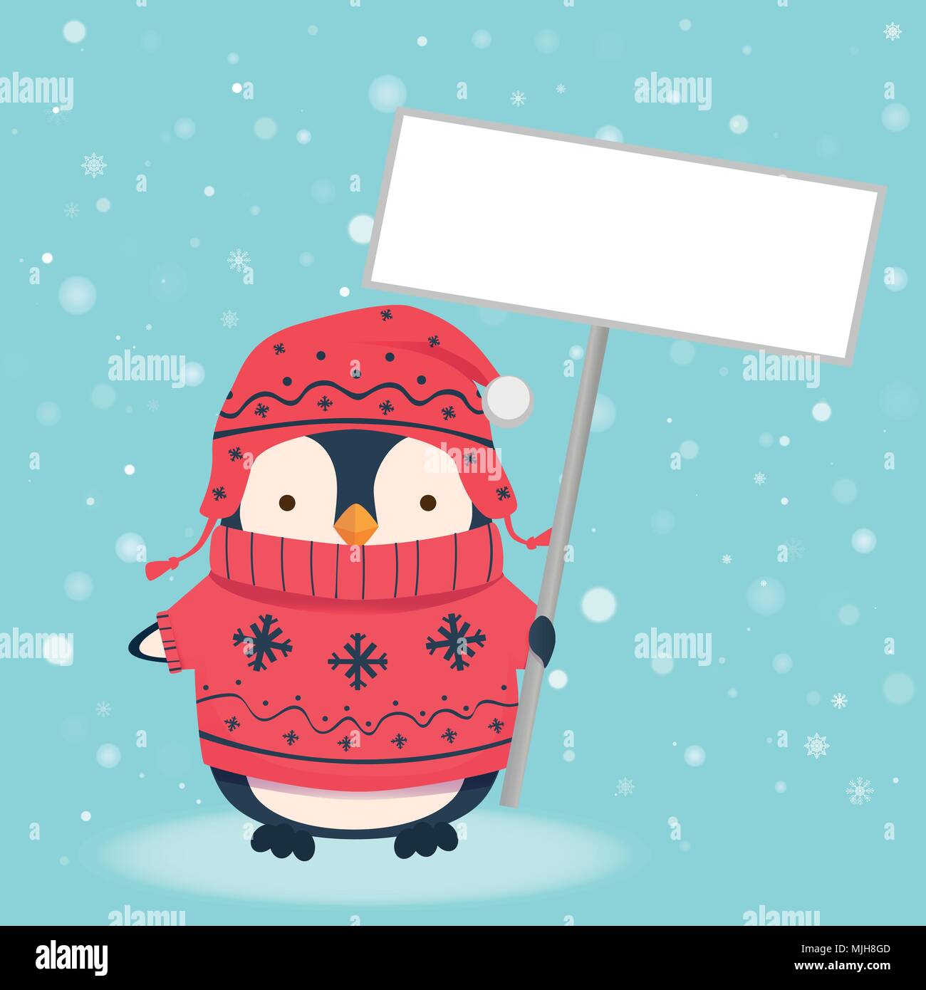 penguin holding sign Stock Vector Image & Art - Alamy