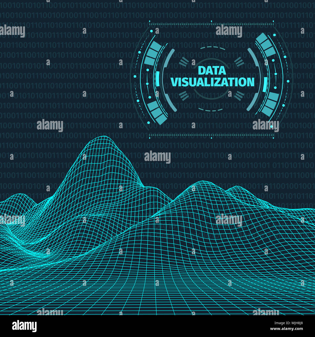 Data Visualization Background Futuristic Design Hud Element Binary Code Coding And