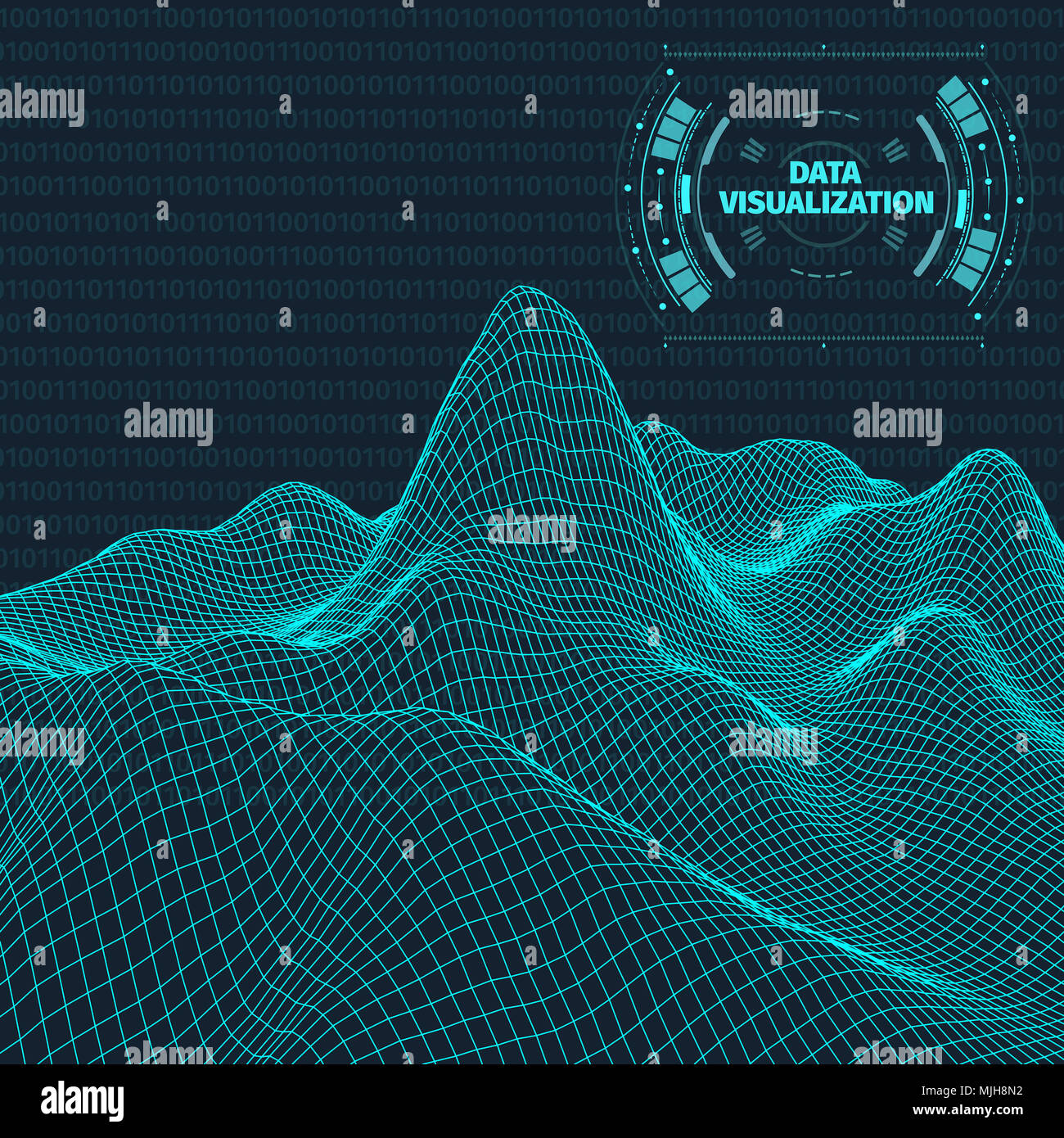Data visualization background . Futuristic design hud element . Binary ...