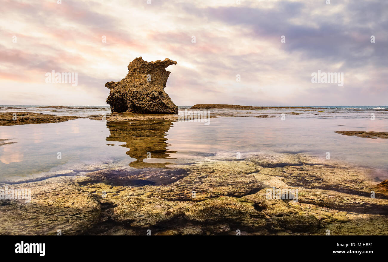Neil Island Andaman sea shore with underwater corals and natural rocks ...