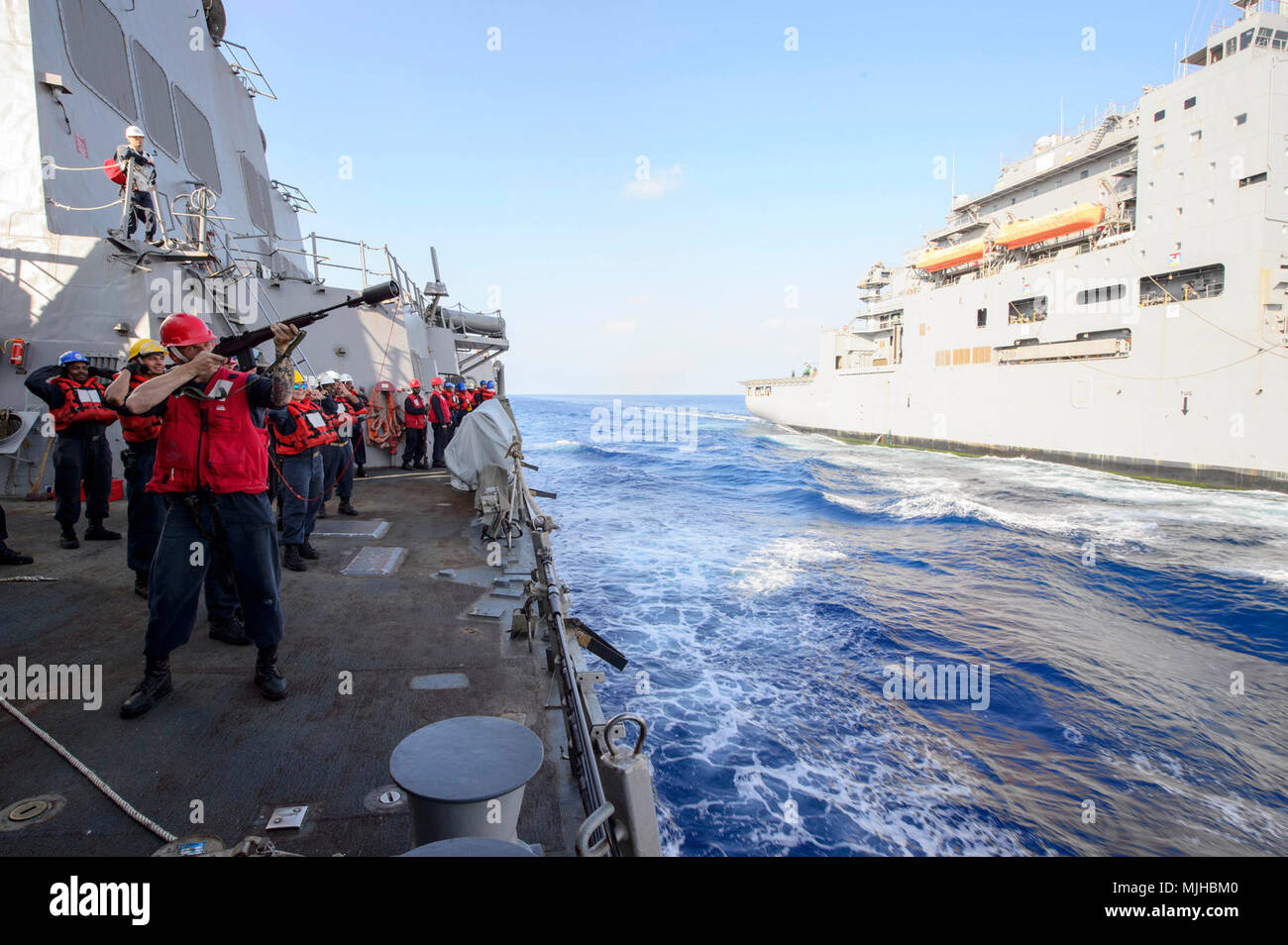 SOUTH CHINA SEA (April 4, 2018) Gunner’s Mate 3rd Class Bryce Bouchard ...