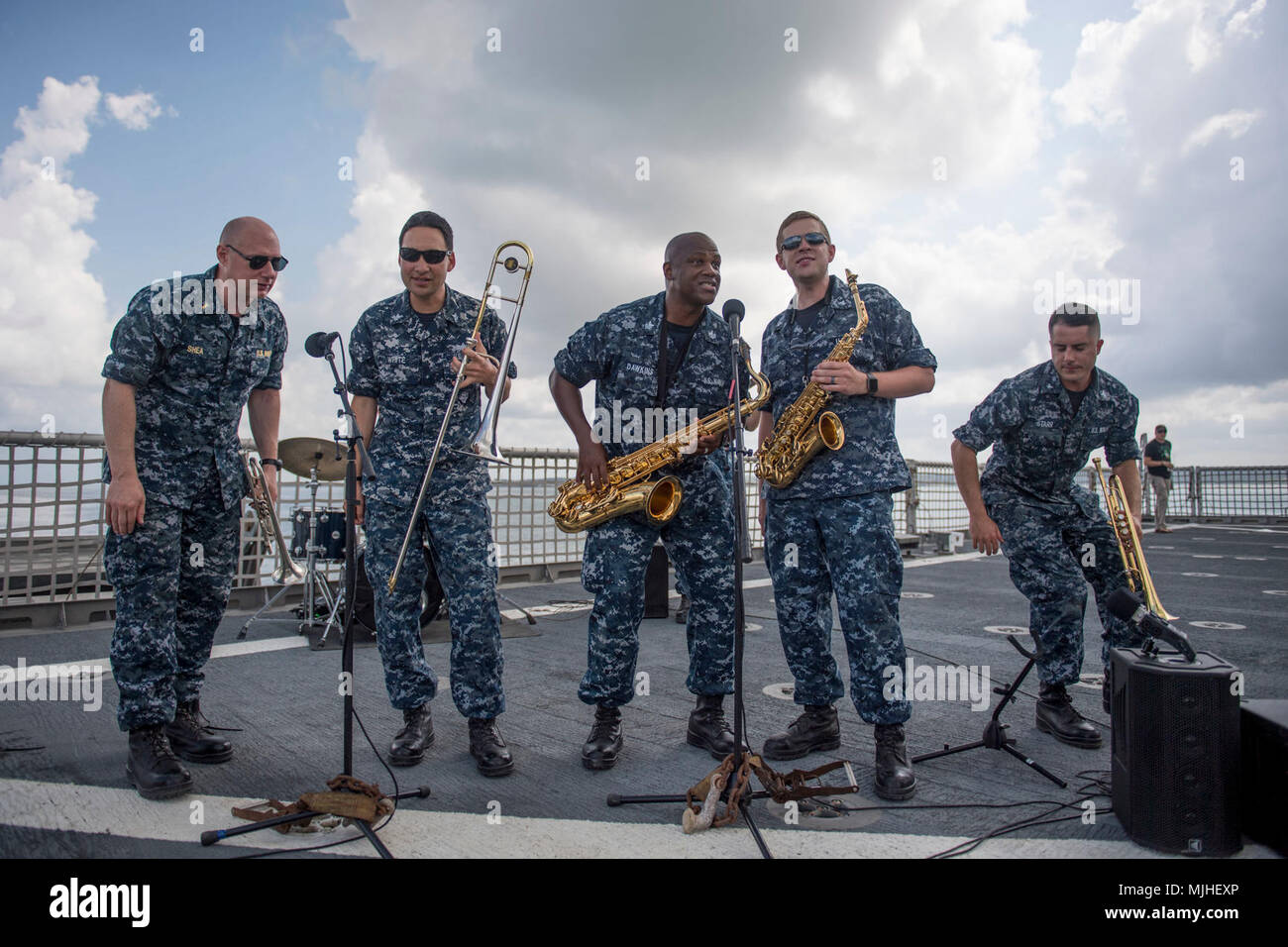 PUERTO BARRIOS, Guatemala (April 05, 2018) Sailors assigned to U.S. Fleet Forces Band perform ...