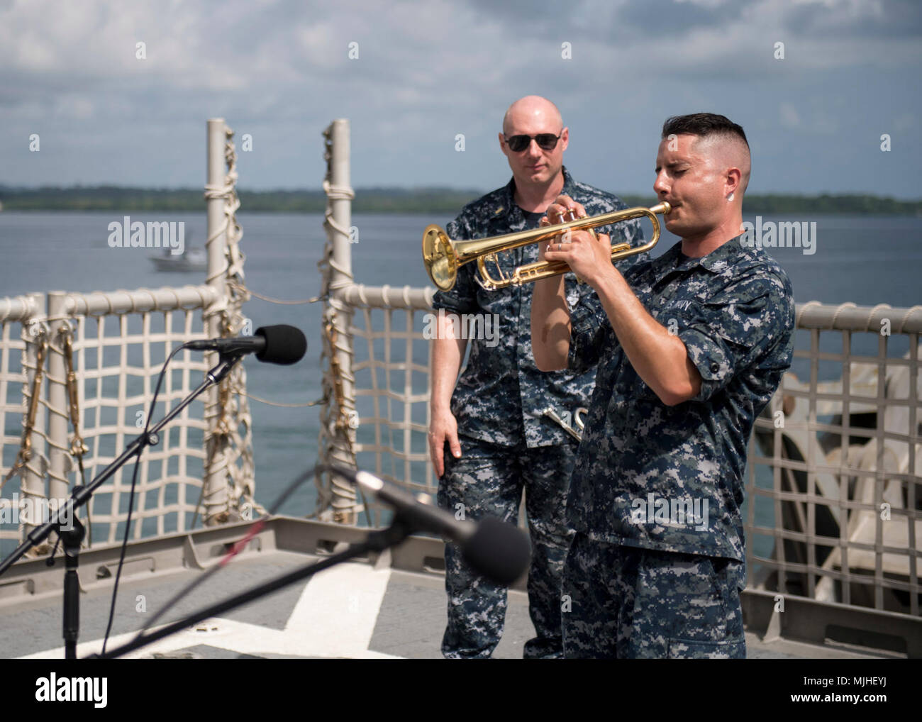 PUERTO BARRIOS, Guatemala (April 05, 2018) Musician 3rd Class Jonathan Starr assigned to U.S ...