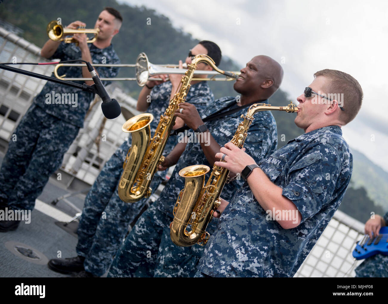 PUERTO BARRIOS, Guatemala (April 05, 2018) Sailors assigned to U.S. Fleet Forces Band perform ...