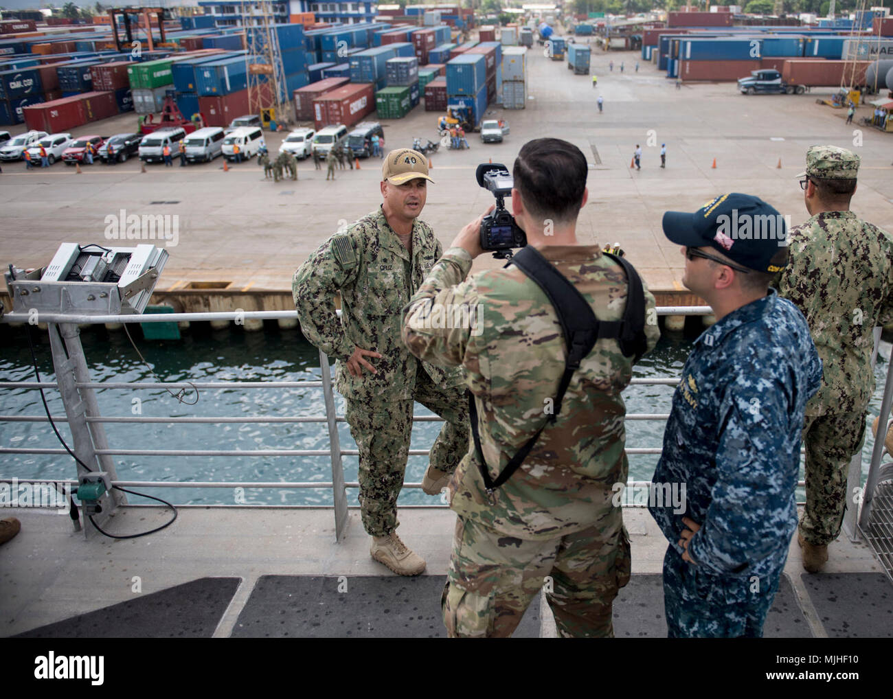 PUERTO BARRIOS, Guatemala (April 05, 2018) Capt. Angel Cruz, Commodore of Destroyer Squadron ...