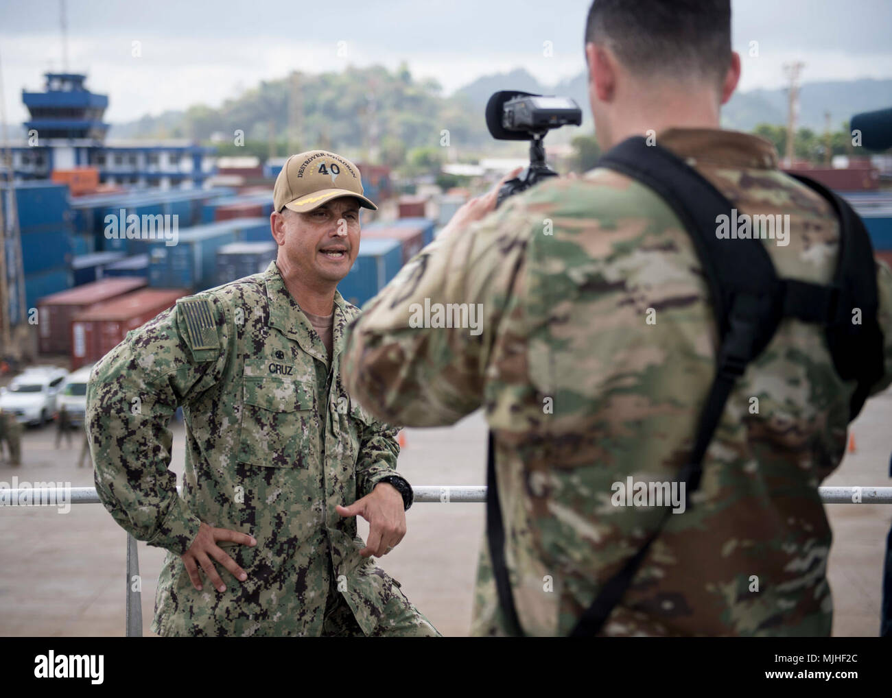 PUERTO BARRIOS, Guatemala (April 05, 2018) Capt. Angel Cruz, Commodore of Destroyer Squadron ...
