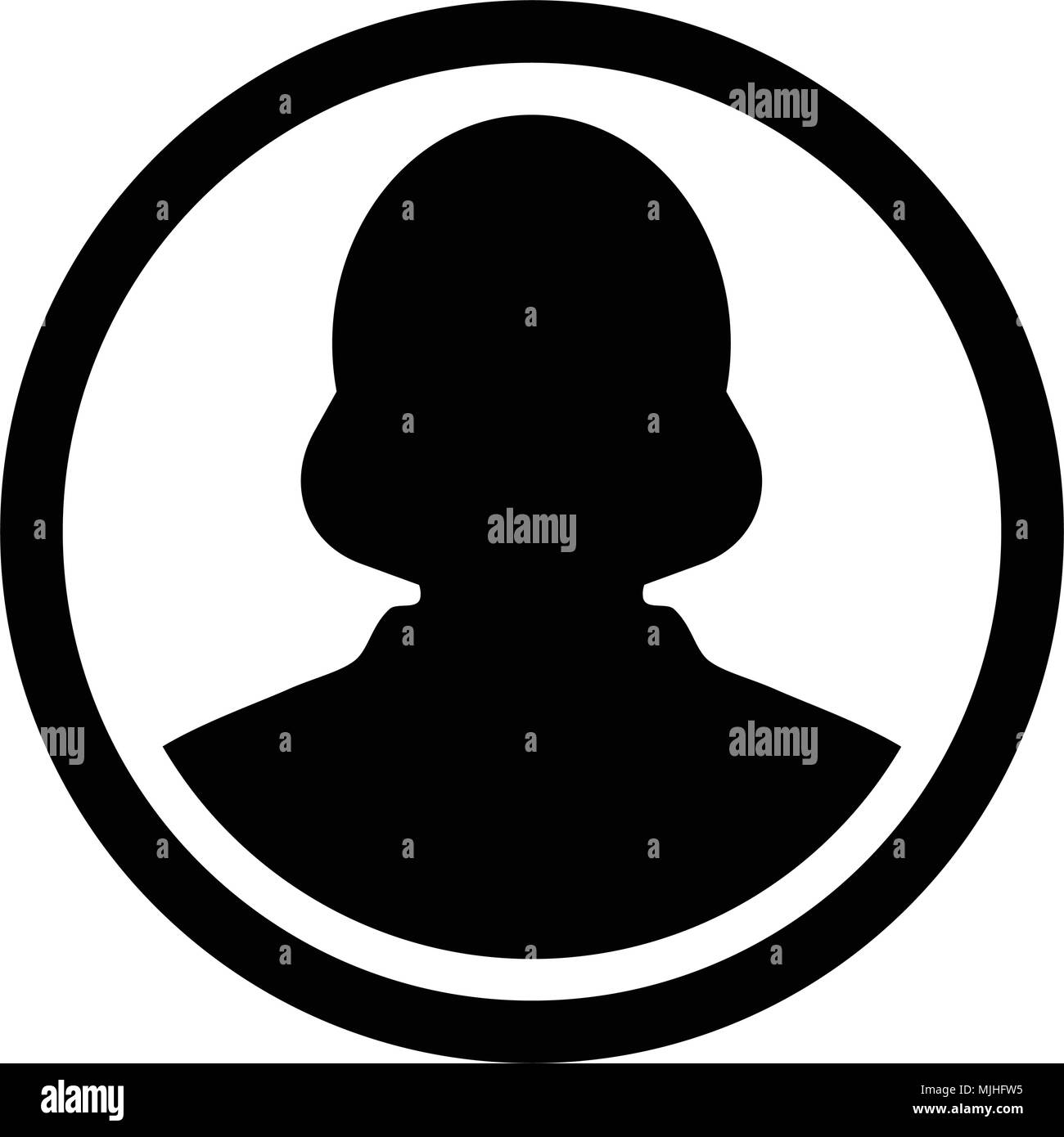 User Icon Vector Female Person Symbol Profile Circle Avatar Sign in ...