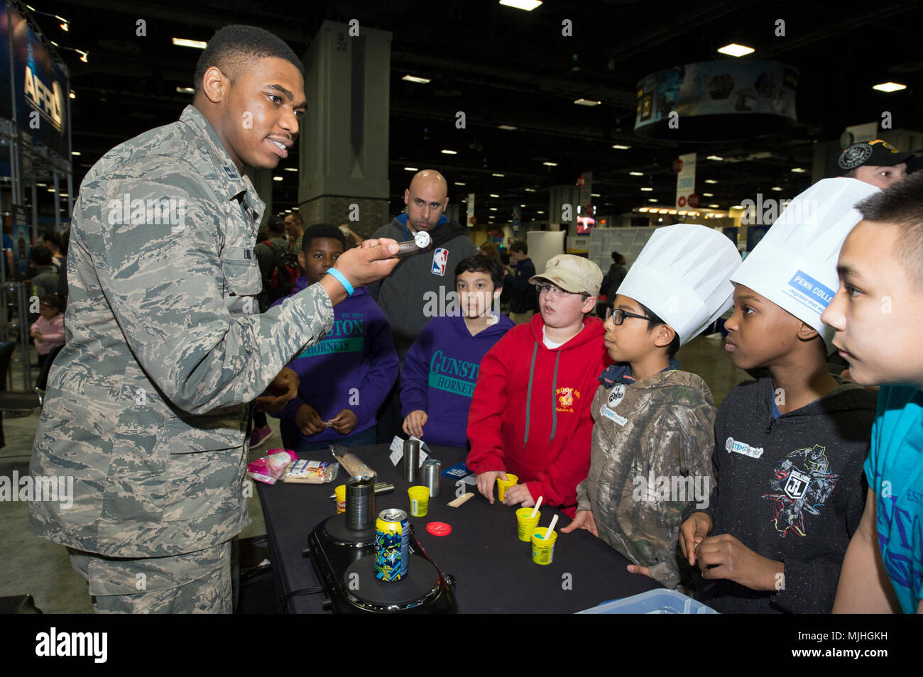 Air Force Capt. Wale Lawal of the Air Force Research Laboratory teaches ...
