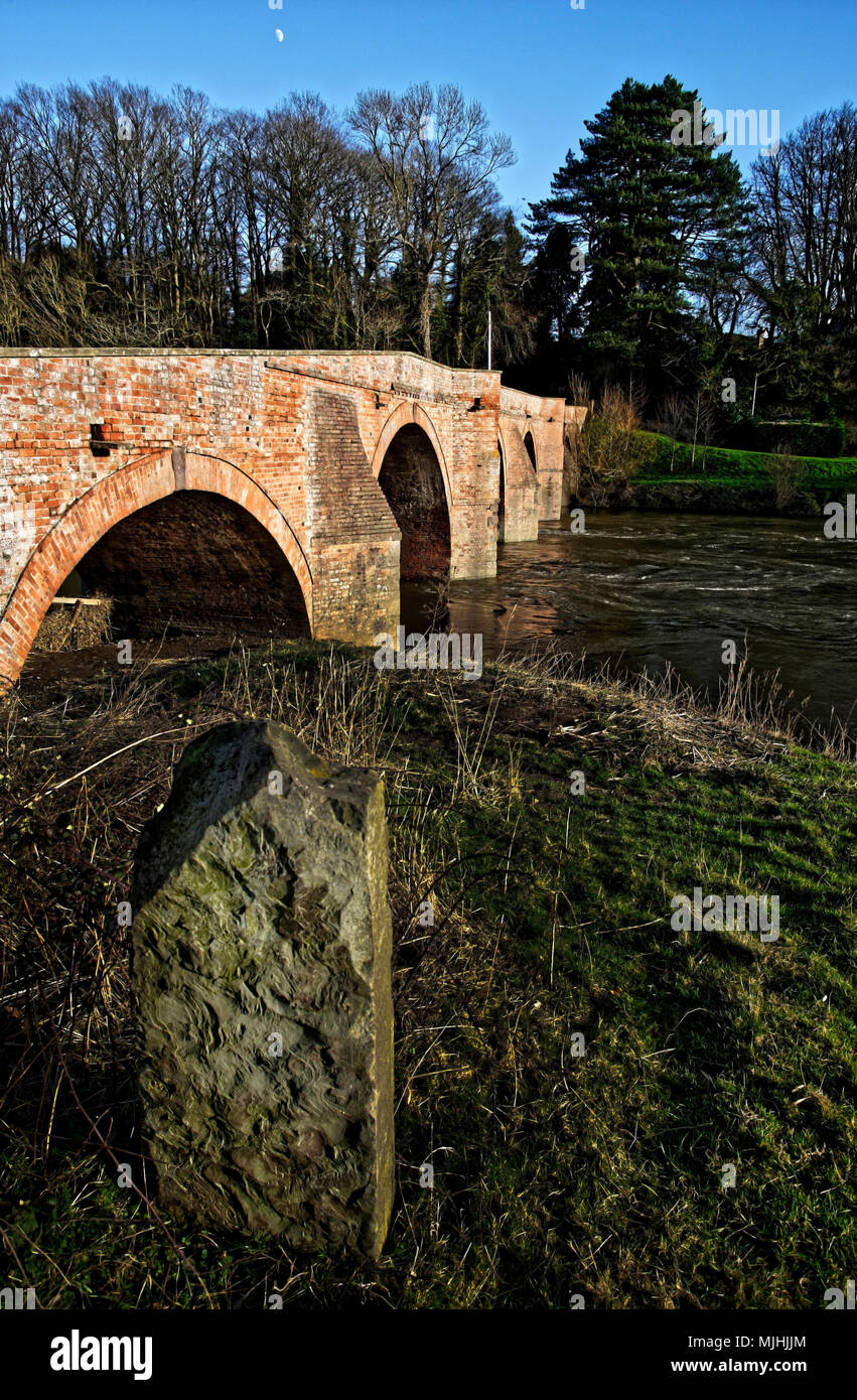 The Wye, at Brobury, is crossed by a long, narrow brick bridge built in ...