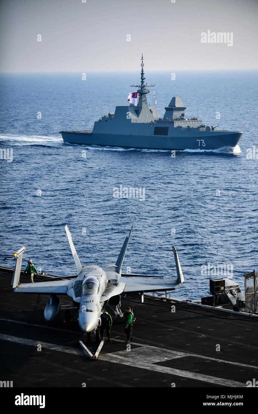 SOUTH CHINA SEA (April 6, 2018) An F/A-18E Super Hornet, assigned to ...