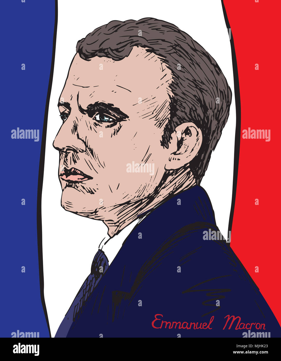 Emmanuel macron cartoon hi-res stock photography and images - Alamy