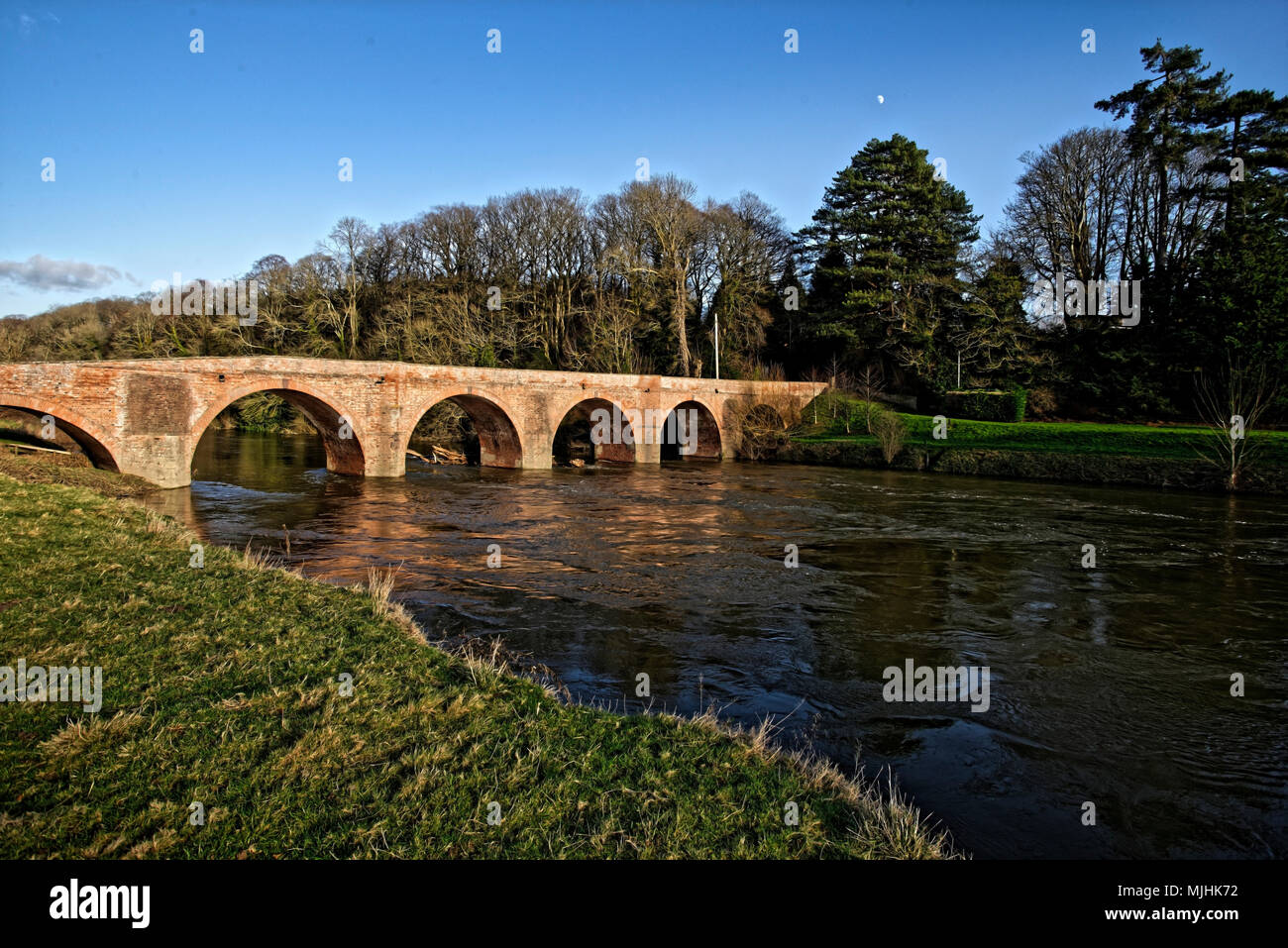 The Wye, at Brobury, is crossed by a long, narrow brick bridge built in ...