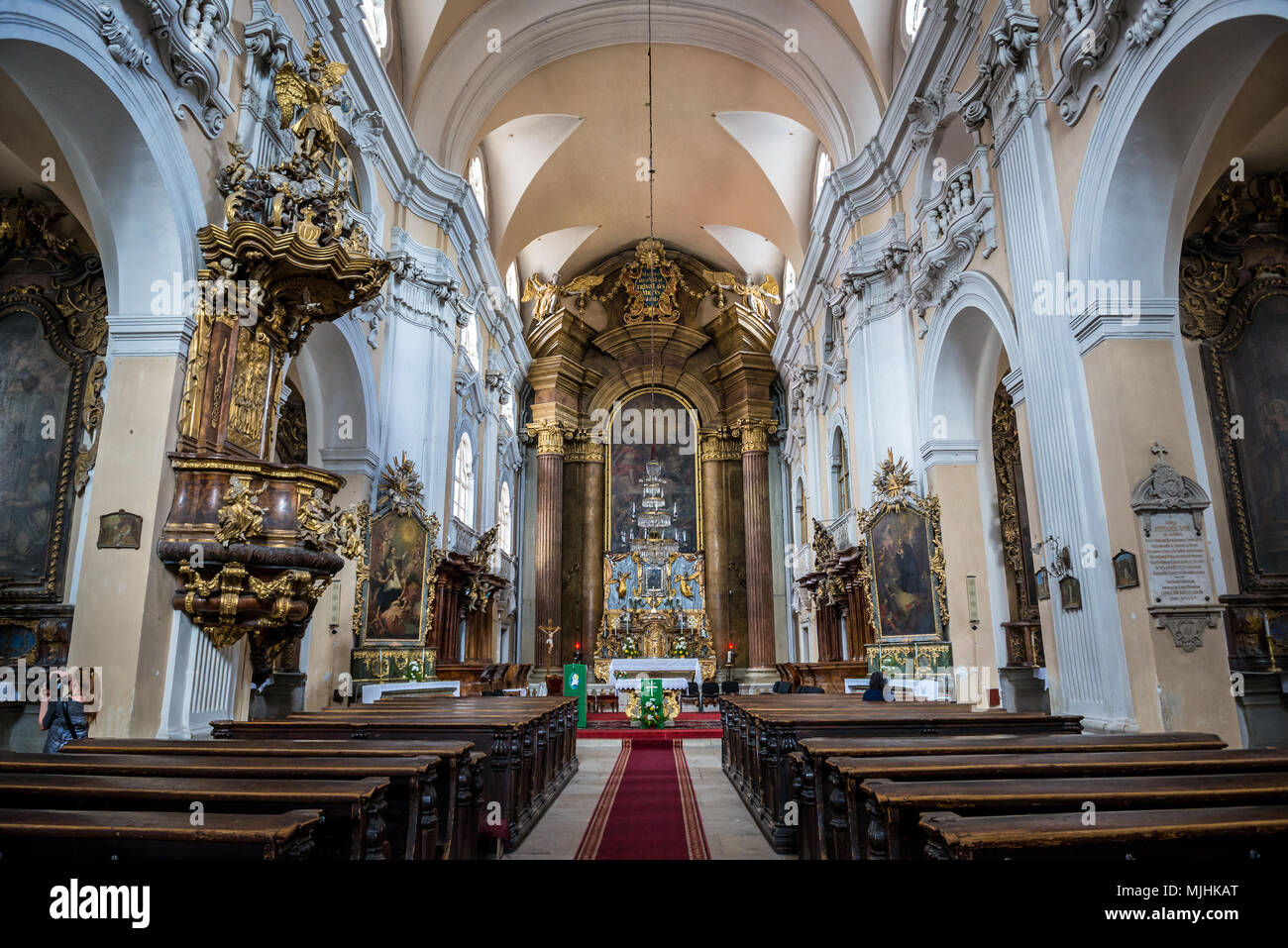 Nave of Roman Catholic Piarist Church of Holy Trinity (also known as ...