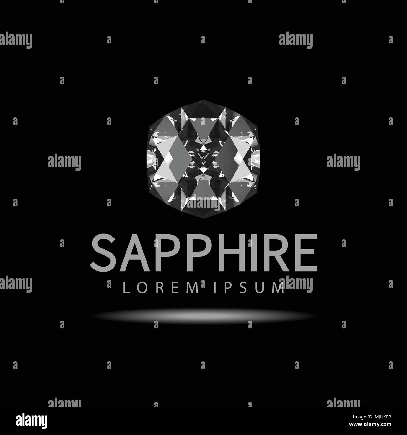abstract sapphire on black background . Vector illustration Stock ...