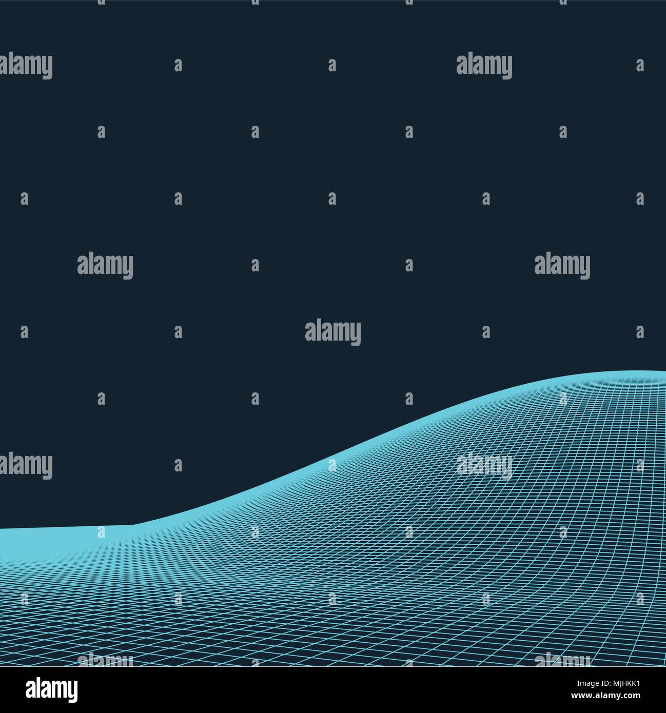 Abstract vector wireframe landscape background. Cyberspace grid. 3d ...