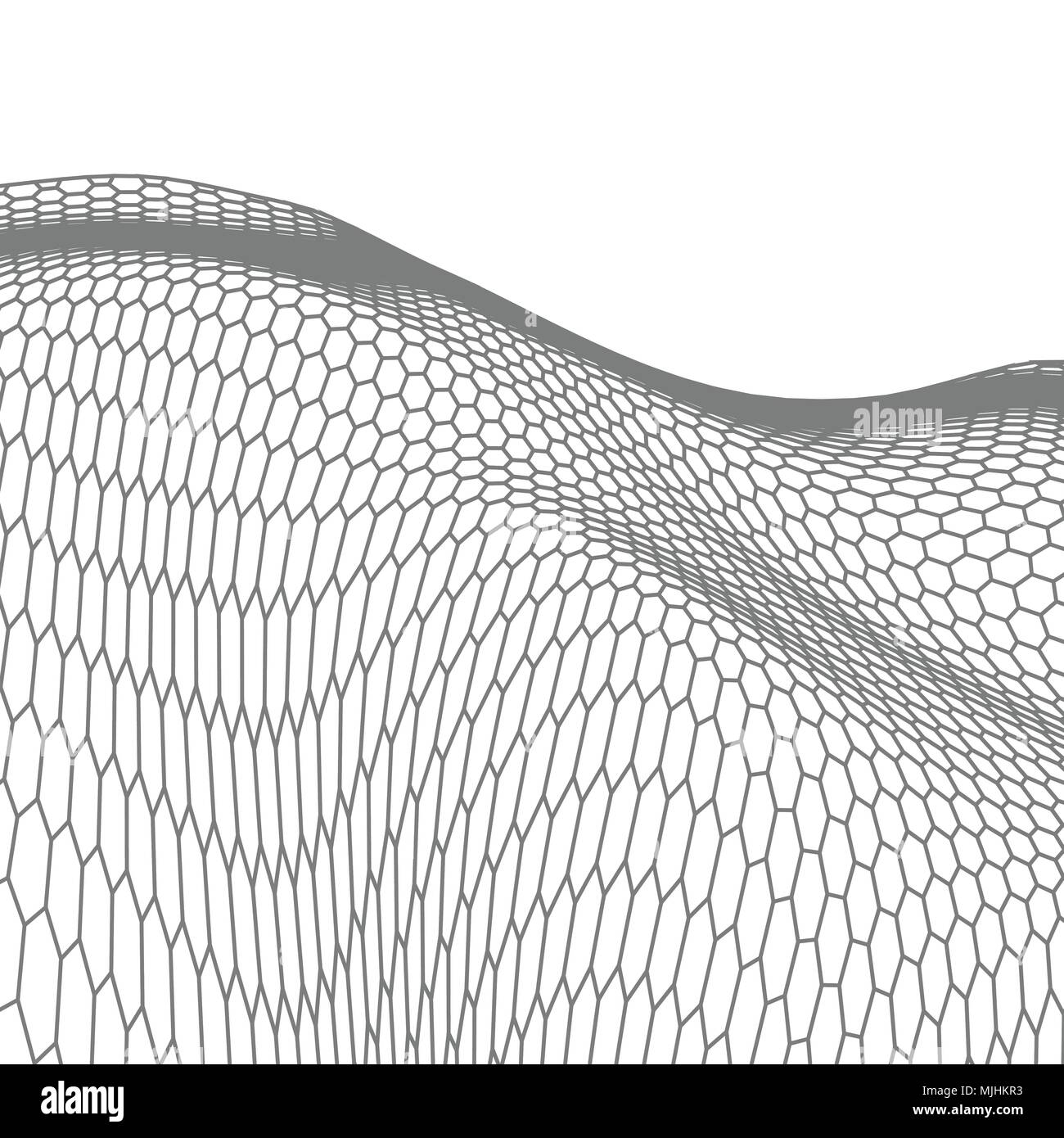 Abstract Vector Wireframe Landscape Background Cyberspace Grid 3d
