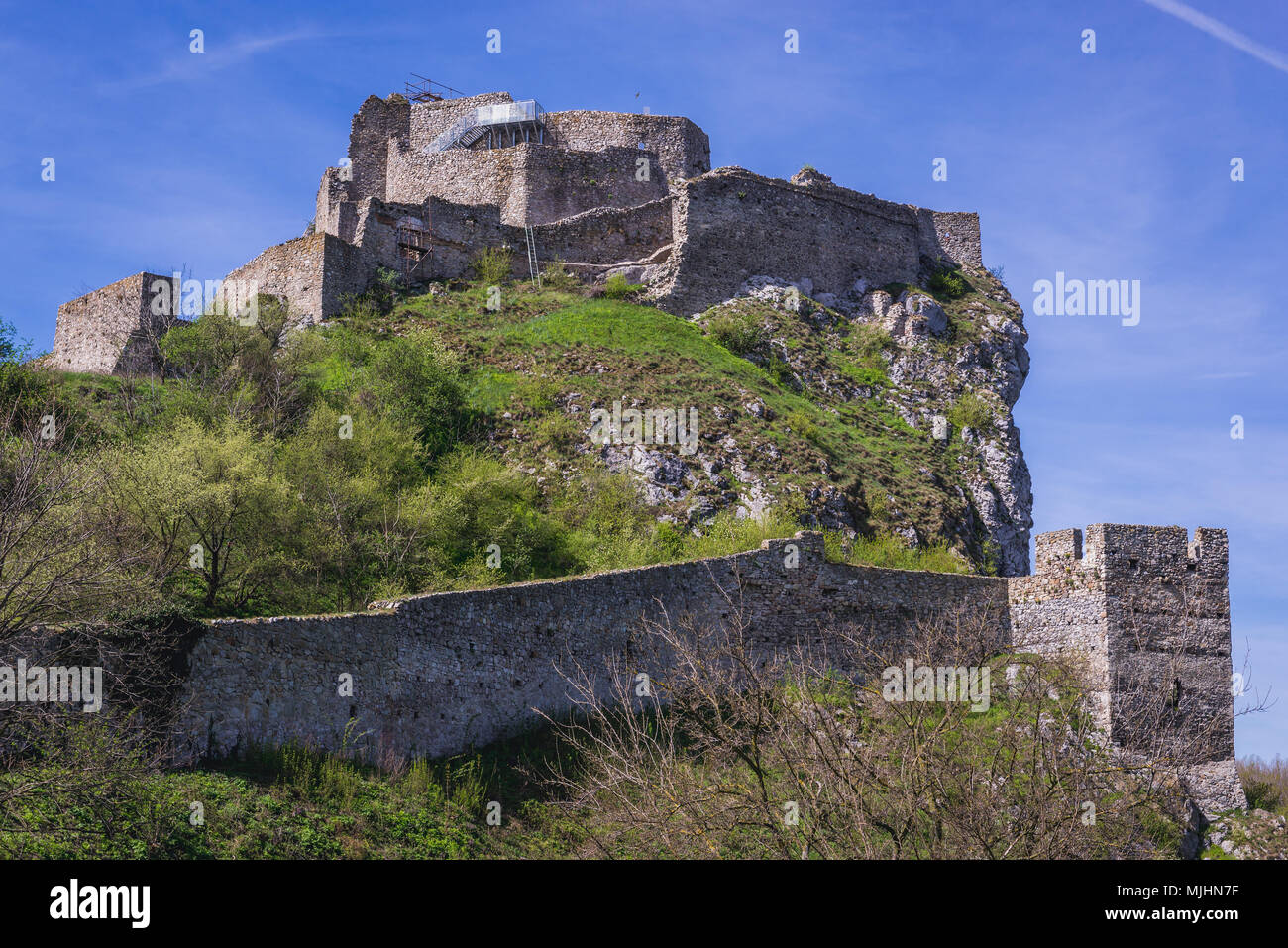Castle ruins in Devin, borough of Bratislava, one of the oldest castles ...