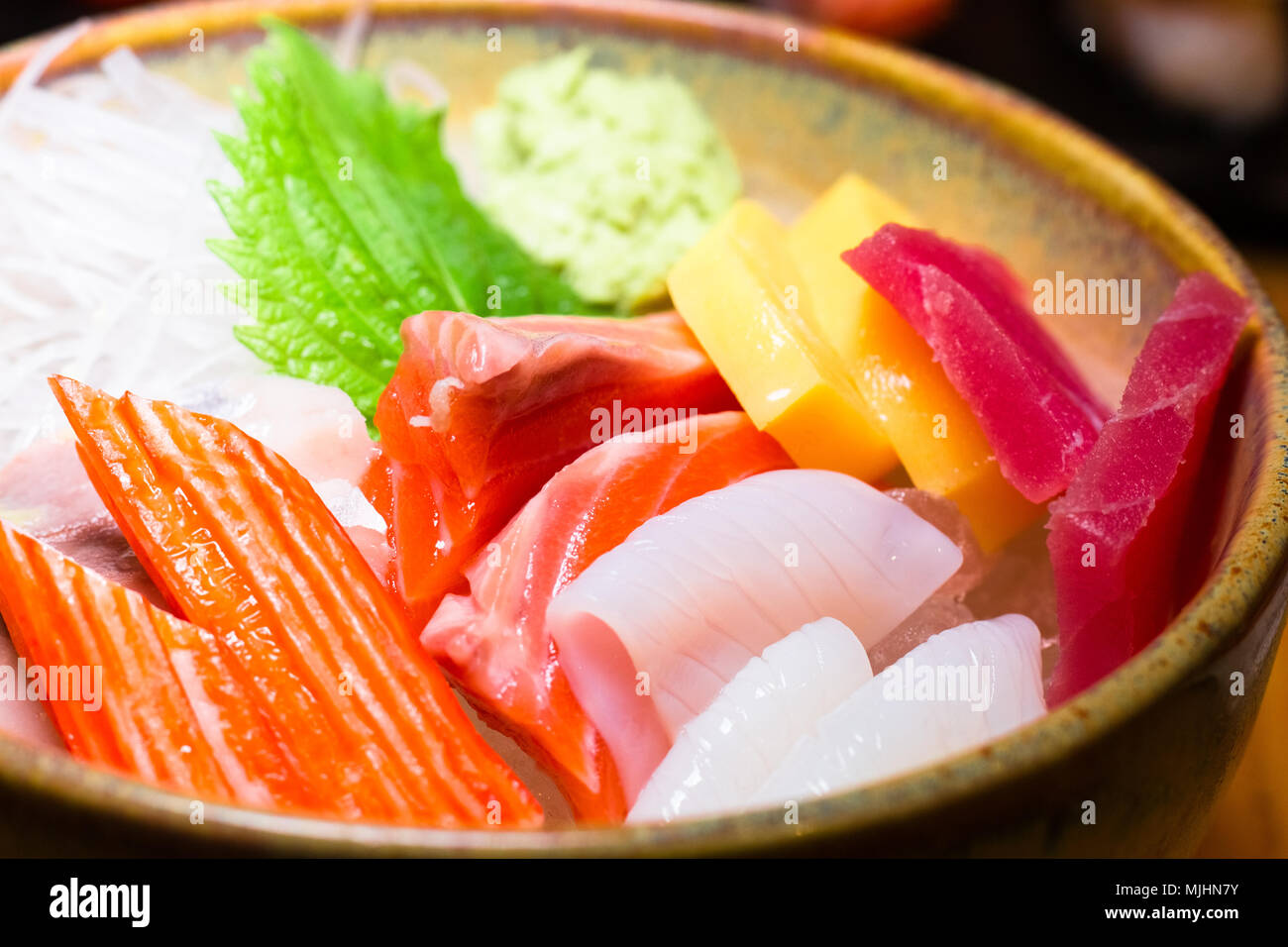 Set sashimi.Fresh salmon fish slice with tuna set.Cost up Stock Photo ...
