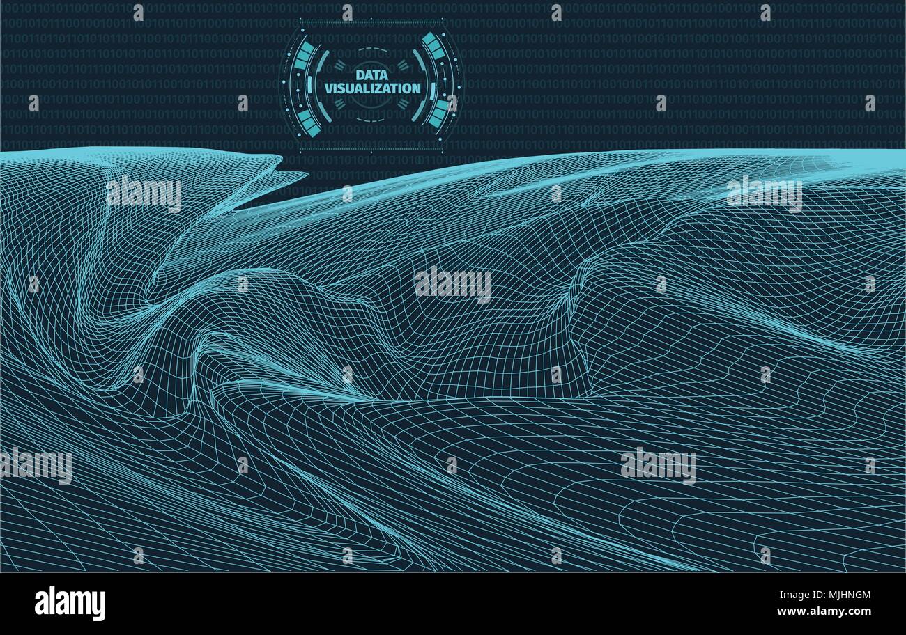 Data visualization background . Futuristic design hud element . Binary ...