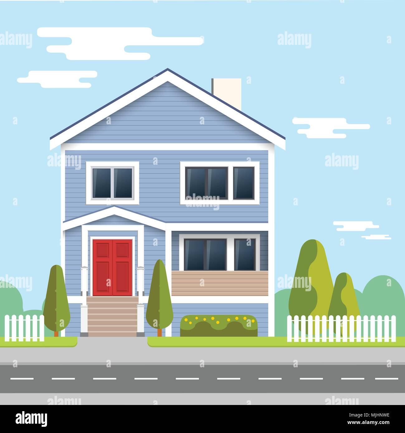 Flat illustration design . Family home. Flat design concept vector ...