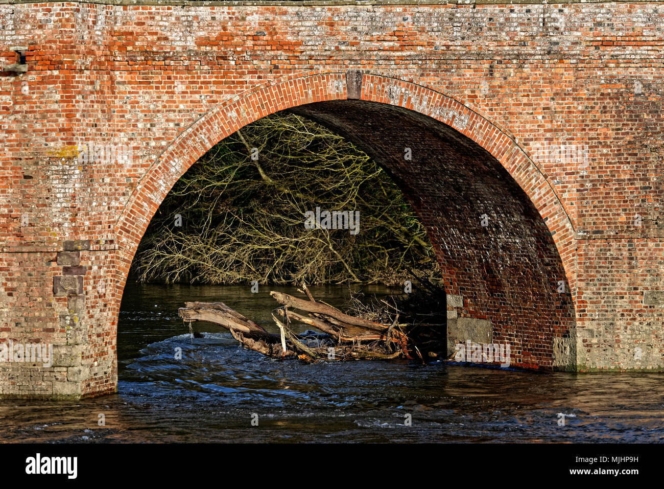 The Wye, at Brobury, is crossed by a long, narrow brick bridge built in ...