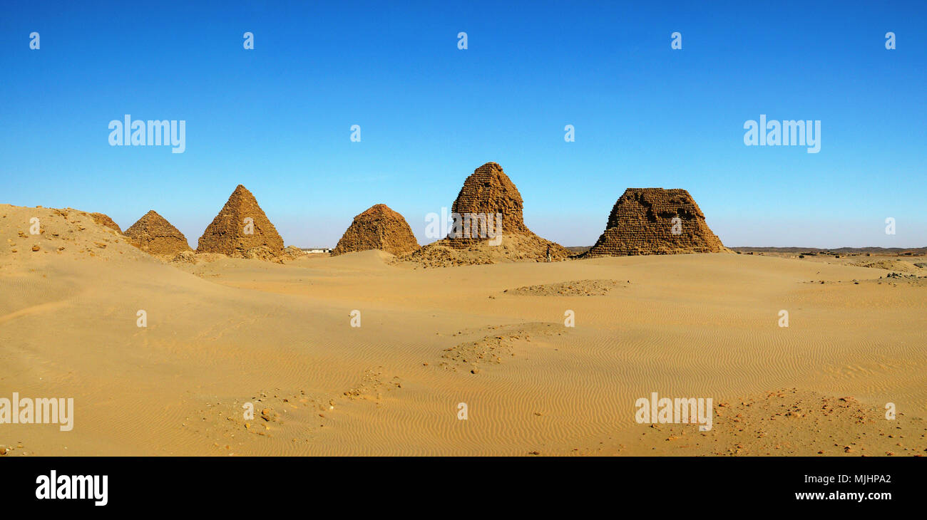 Nuri pyramids in desert, Napata Karima region , Sudan Stock Photo - Alamy