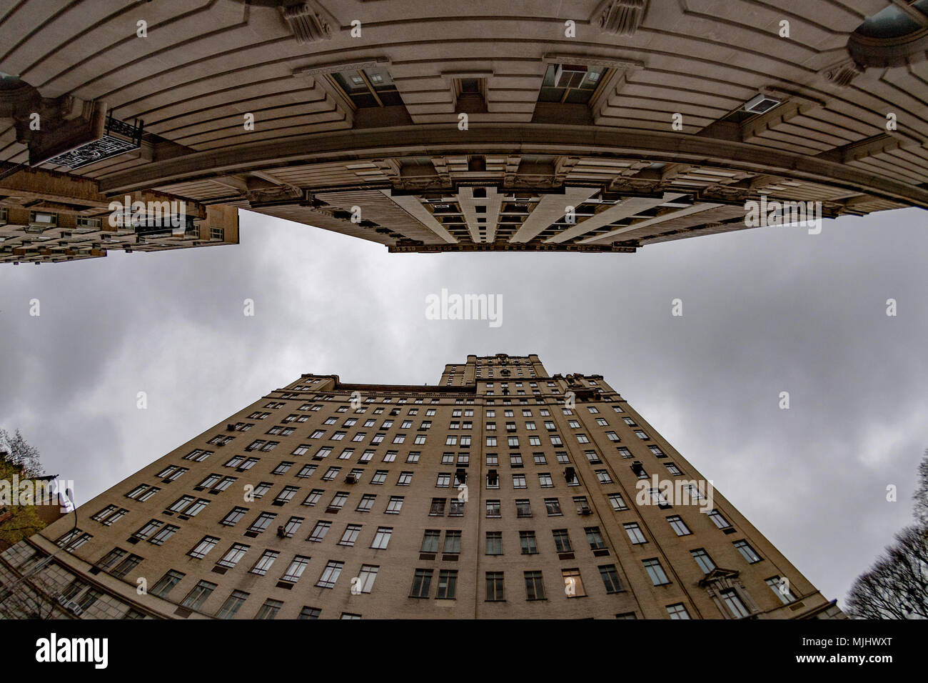 new york skyscrapers view from bottom up view Stock Photo - Alamy