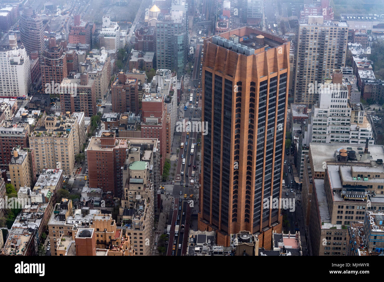 roof and water towers on top of new york manhattan skyscrapers building ...